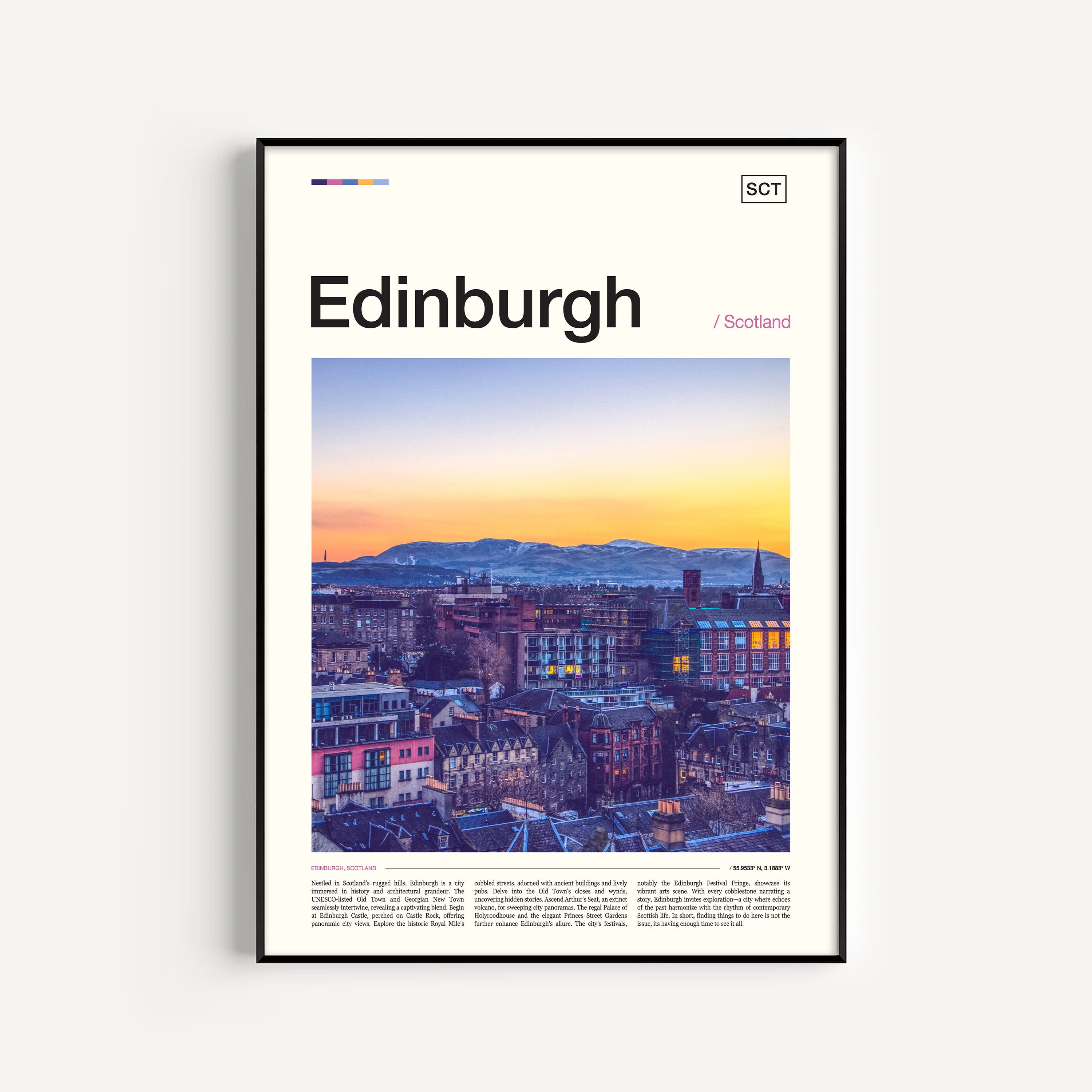 POSTER Edinburgh Print, Edinburgh Scotland, Edinburgh Skyline ...