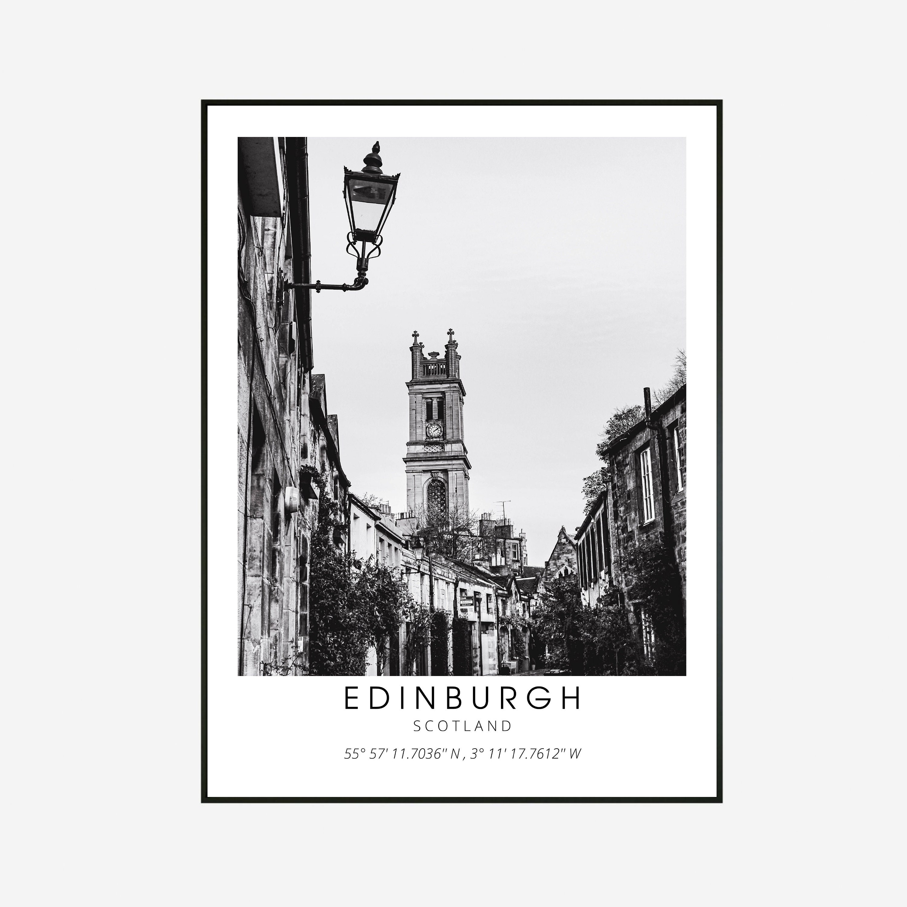 POSTER Edinburgh , Scotland Black And White Wall Art - Donwload ...