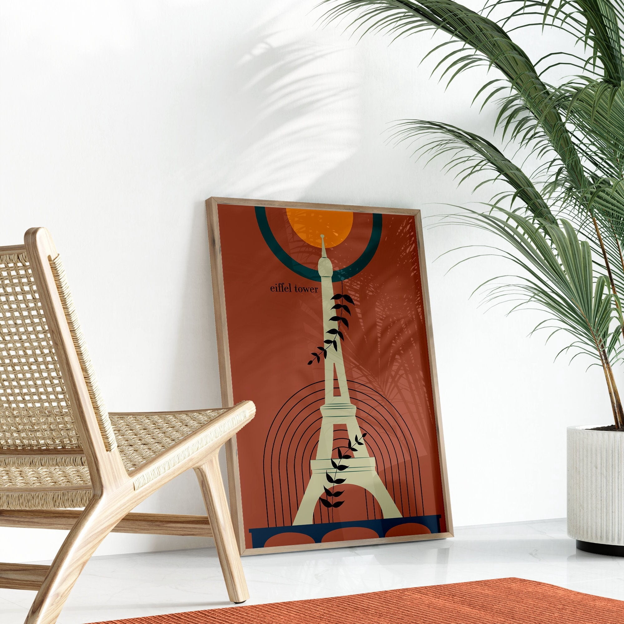 POSTER Eiffel Tower Illustration Poster Famous Architecture Buildings ...
