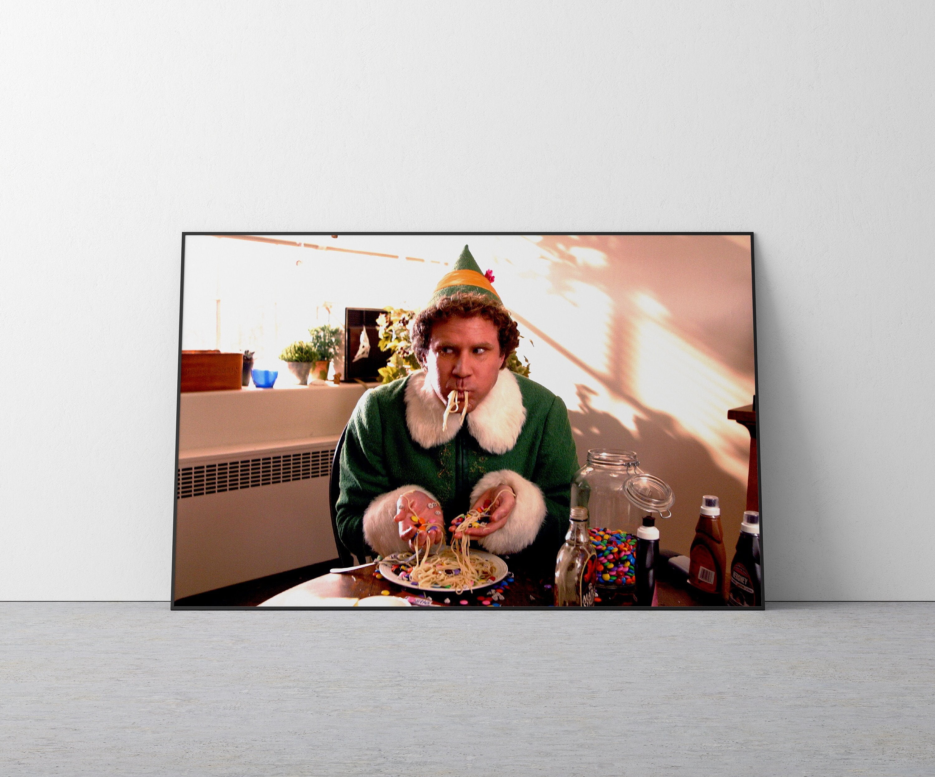 POSTER Elf Eating Spaghetti Movie Poster, Funny Kitchen Wall Decor ...