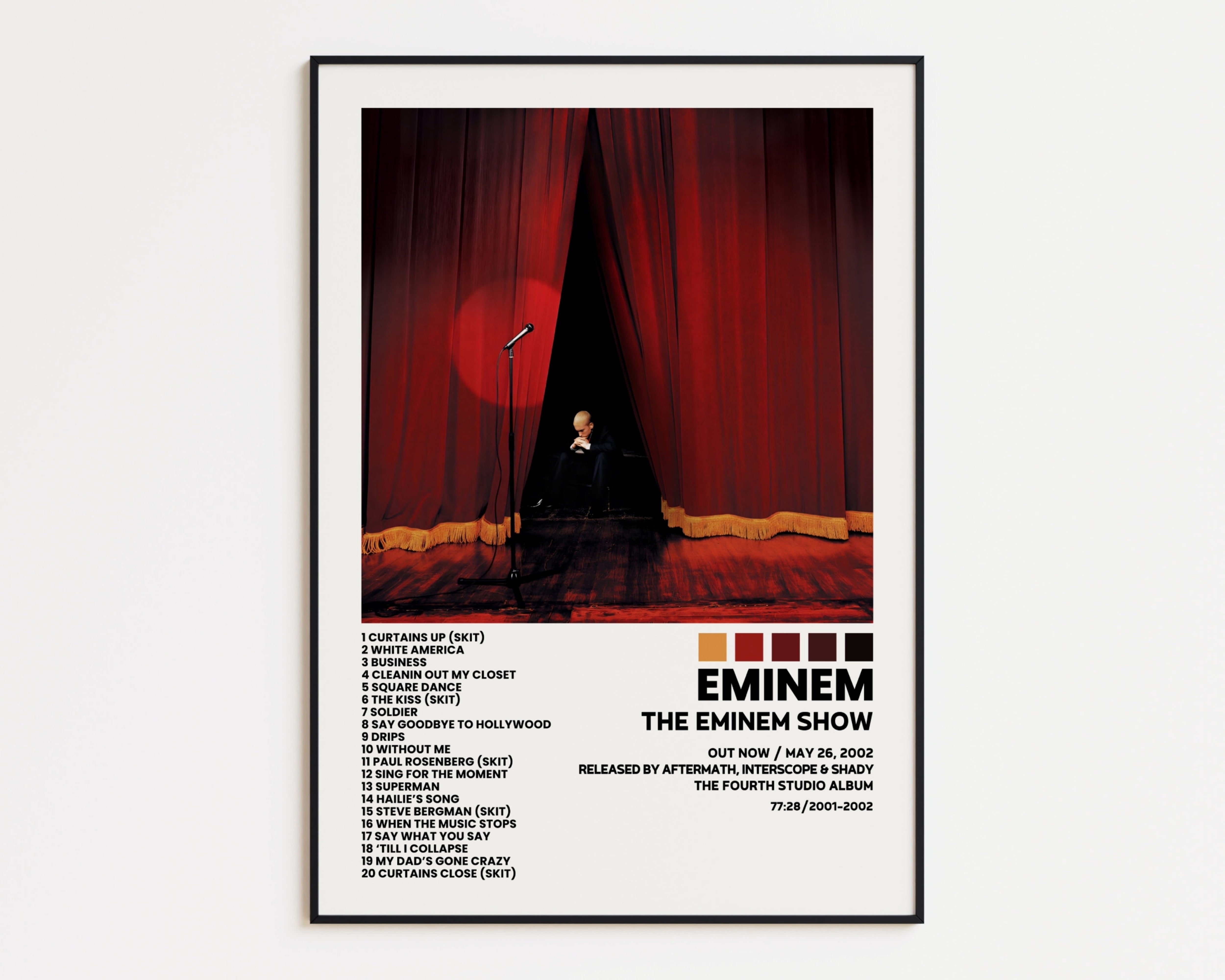POSTER Eminem Cover Poster, The Eminem Show Album Wall Print, Tracklist ...