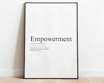 POSTER Empowerment Definition Print, Dictionary Poster, Quote Wall Art ...