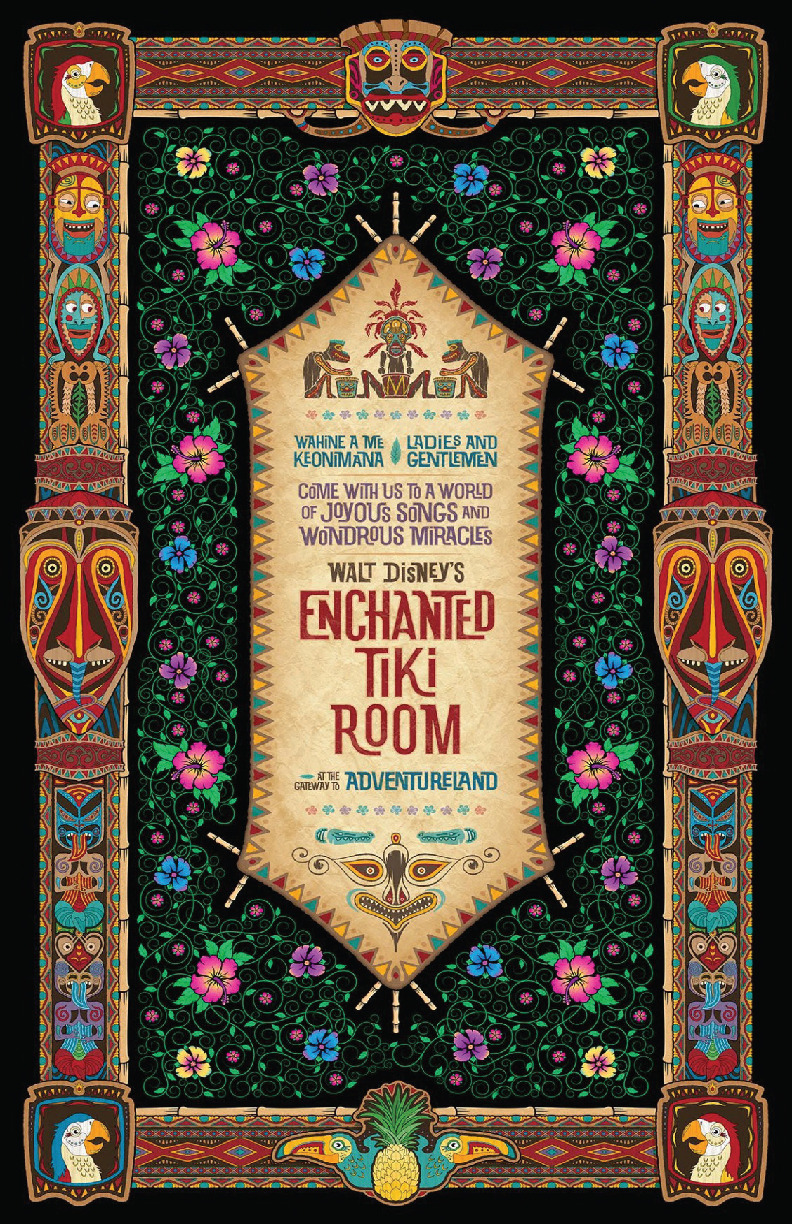 POSTER Enchanted Tiki Room Disney Attraction Disneyland Adventureland Sign Poster-12x18-UNFRAMED ...