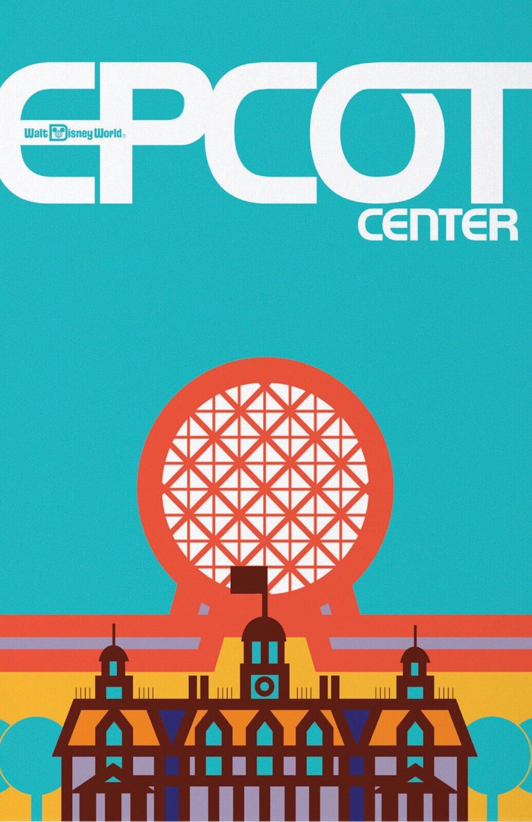 POSTER Epcot Center Walt Disney World Retro Spaceship Earth Globe ...