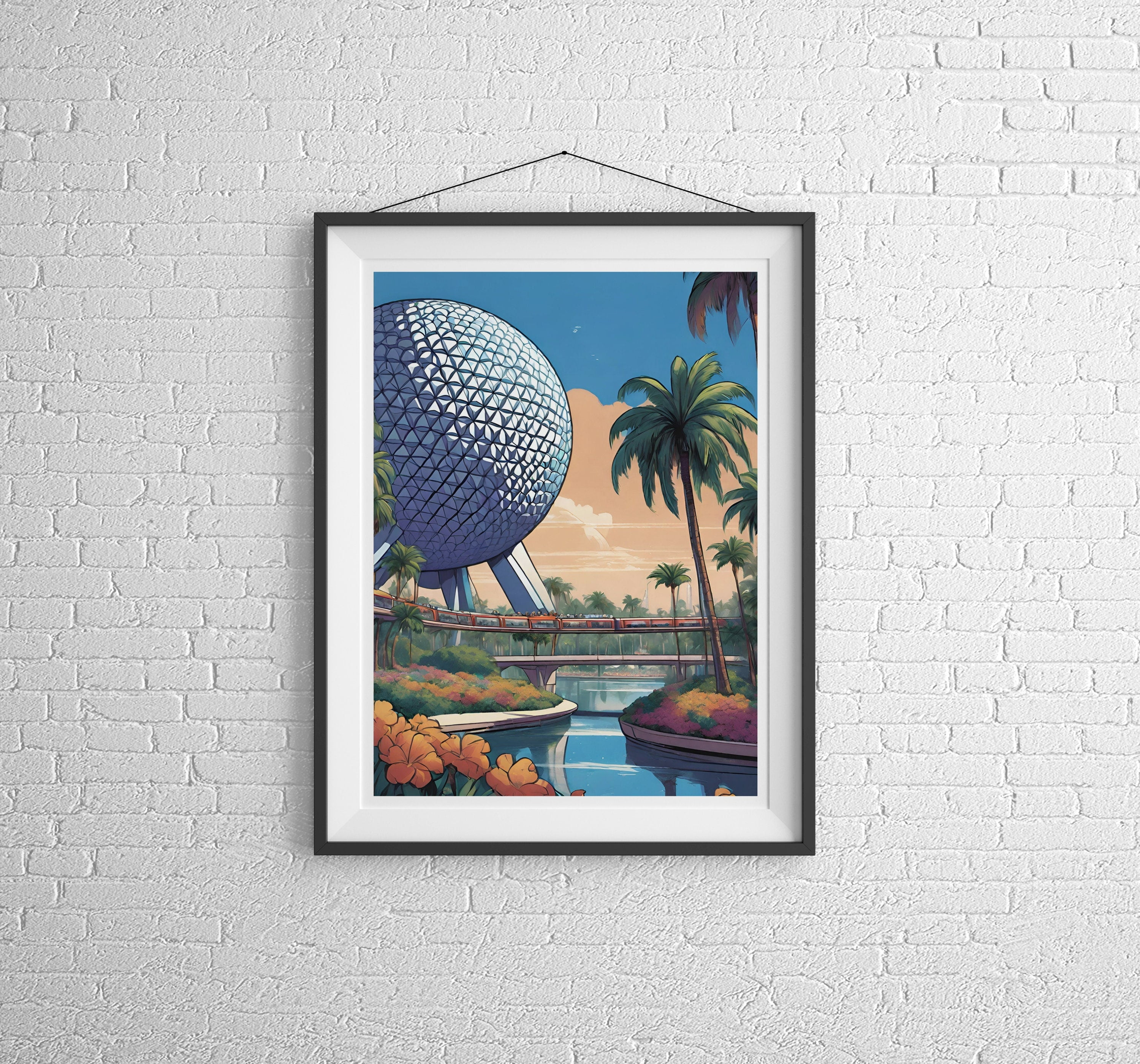 POSTER Epcot Drawing, Disney Prints, Spaceship Earth Poster, Disney ...