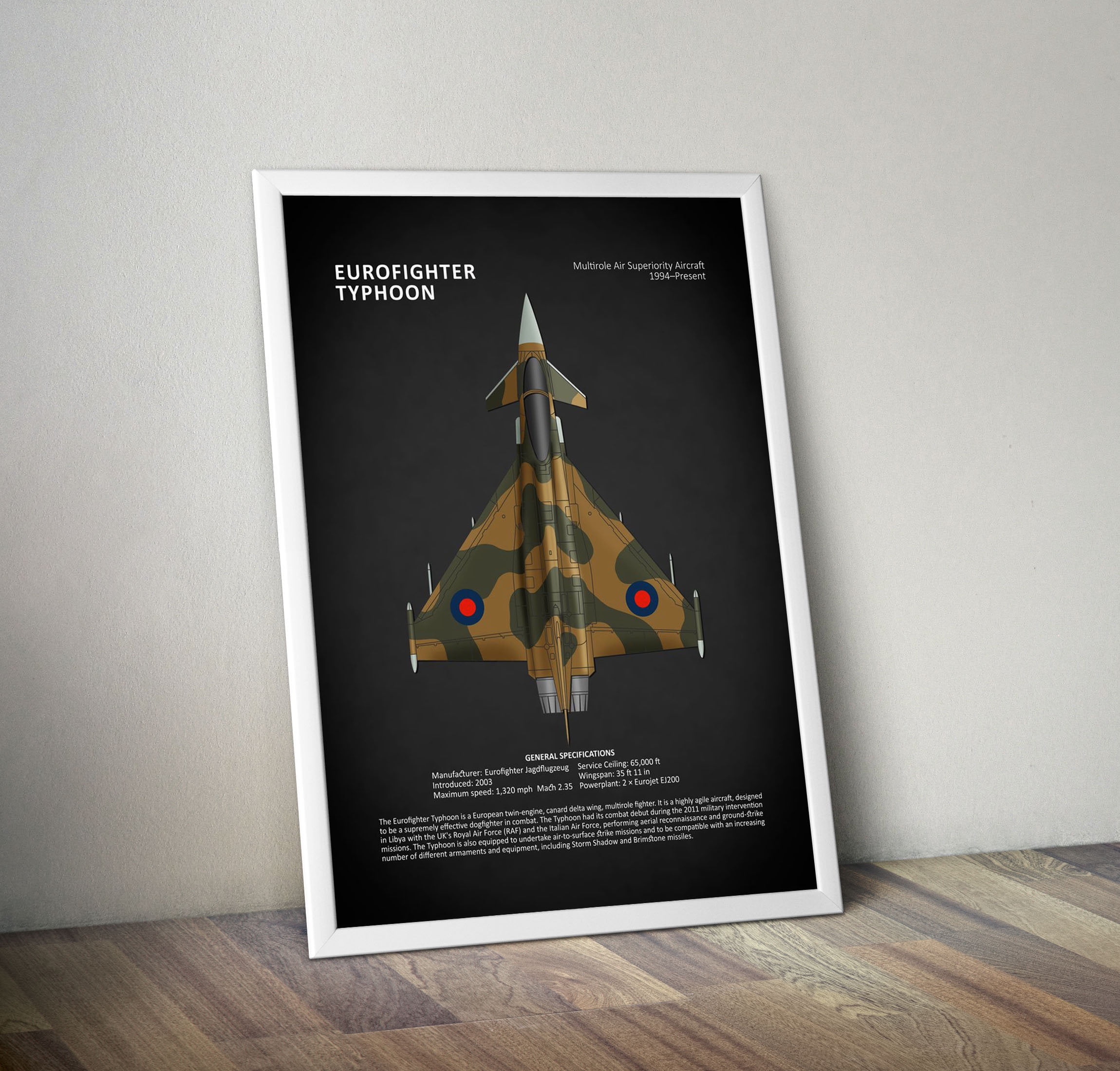 POSTER Eurofighter Typhoon Aircraft Poster Aviation Art Airplane Wall ...