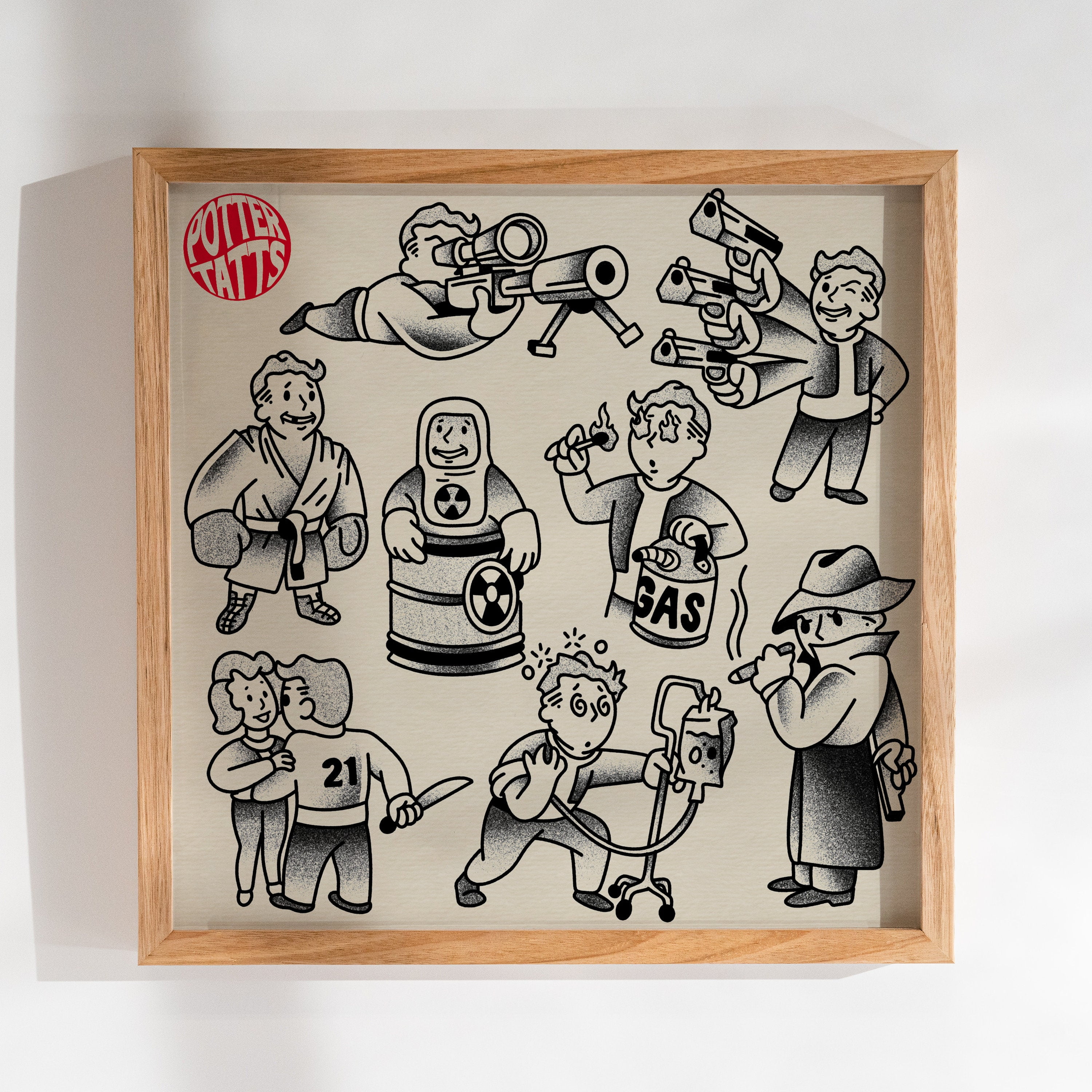 POSTER FALLOUT Perk Icons Old School Traditional Flash Sheet Tattoo ...