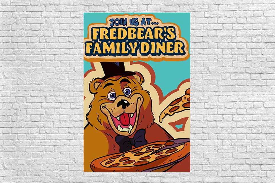 POSTER FNAF SECURITY BREACH Old Poster Fredbear-UNFRAMED - Walmart.com