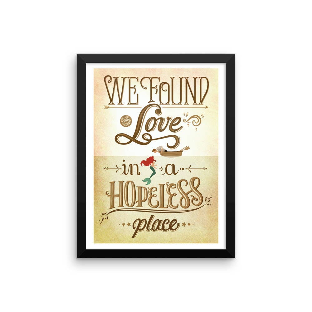 POSTER FRAMED We Found Love (Calvin Harris) Little Mermaid, Disney ...
