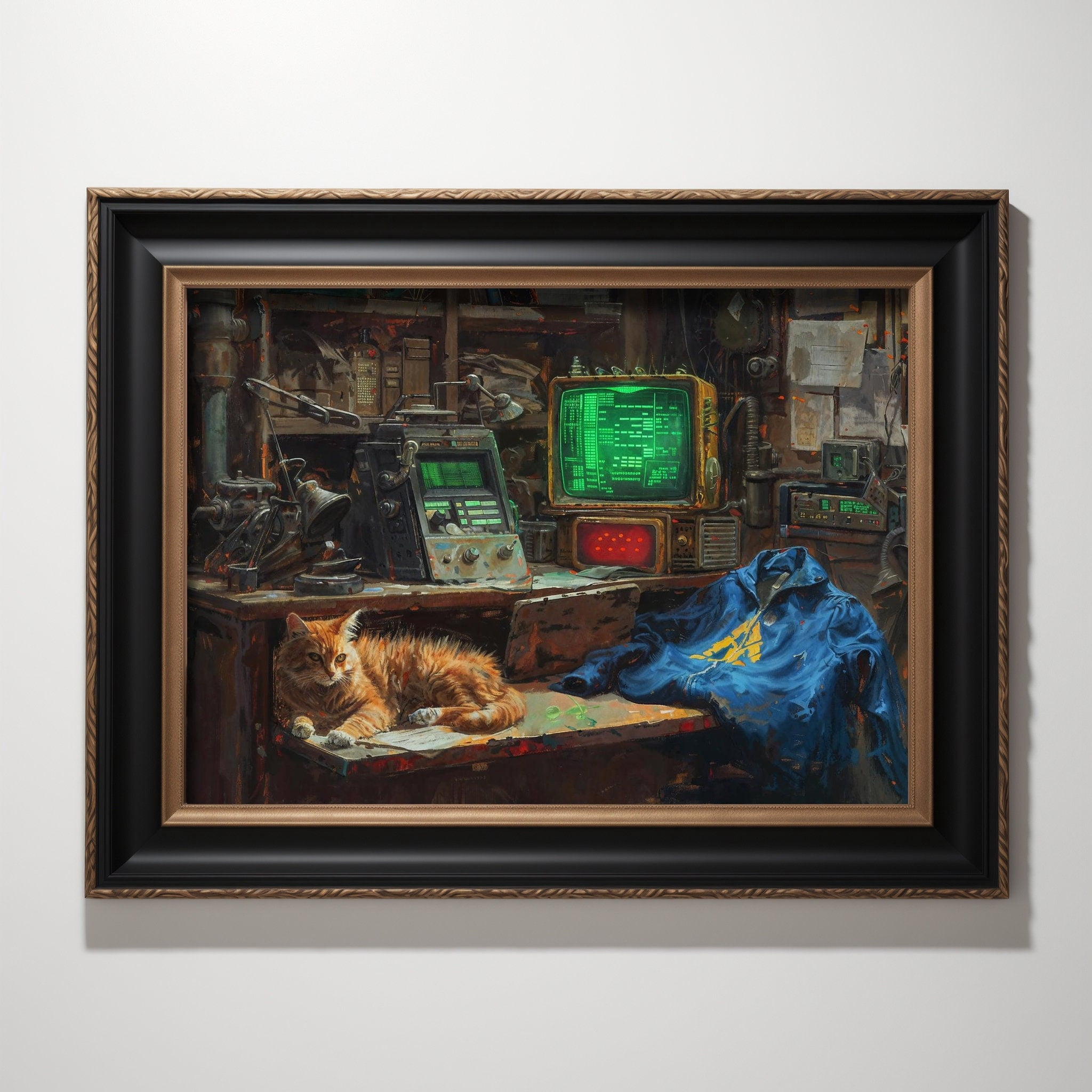 POSTER Fallout-Inspired Vault-Tec Cat Painting | | Retro Sci-Fi Decor ...