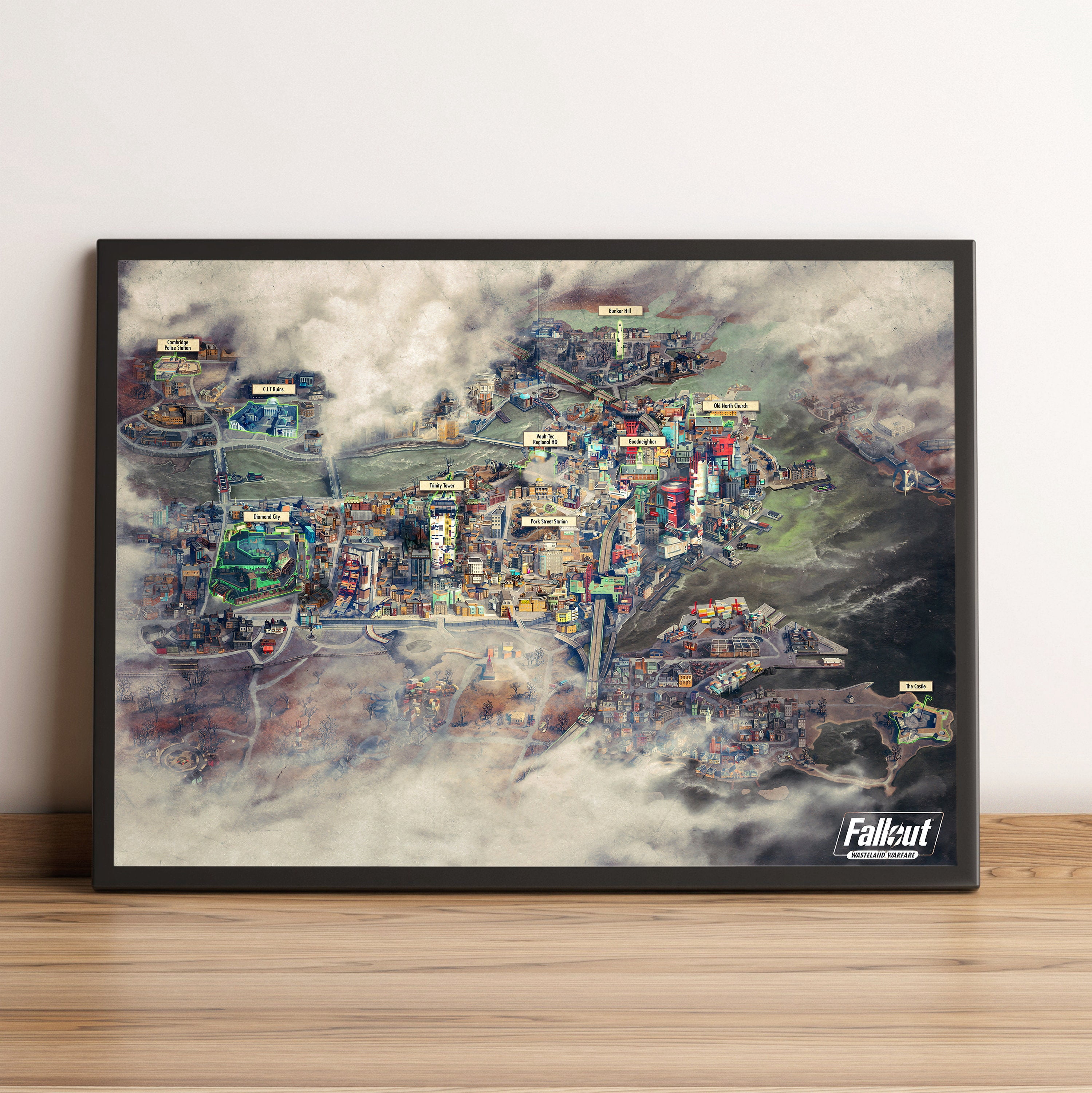 POSTER Fallout Map Poster, Wasteland Warfare Wall Art, Game Print, Best ...
