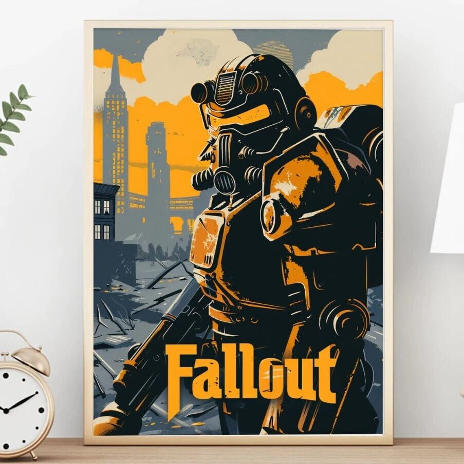 POSTER Fallout Wall Art: Gaming Poster,Power Armor in an apocalyptic ...