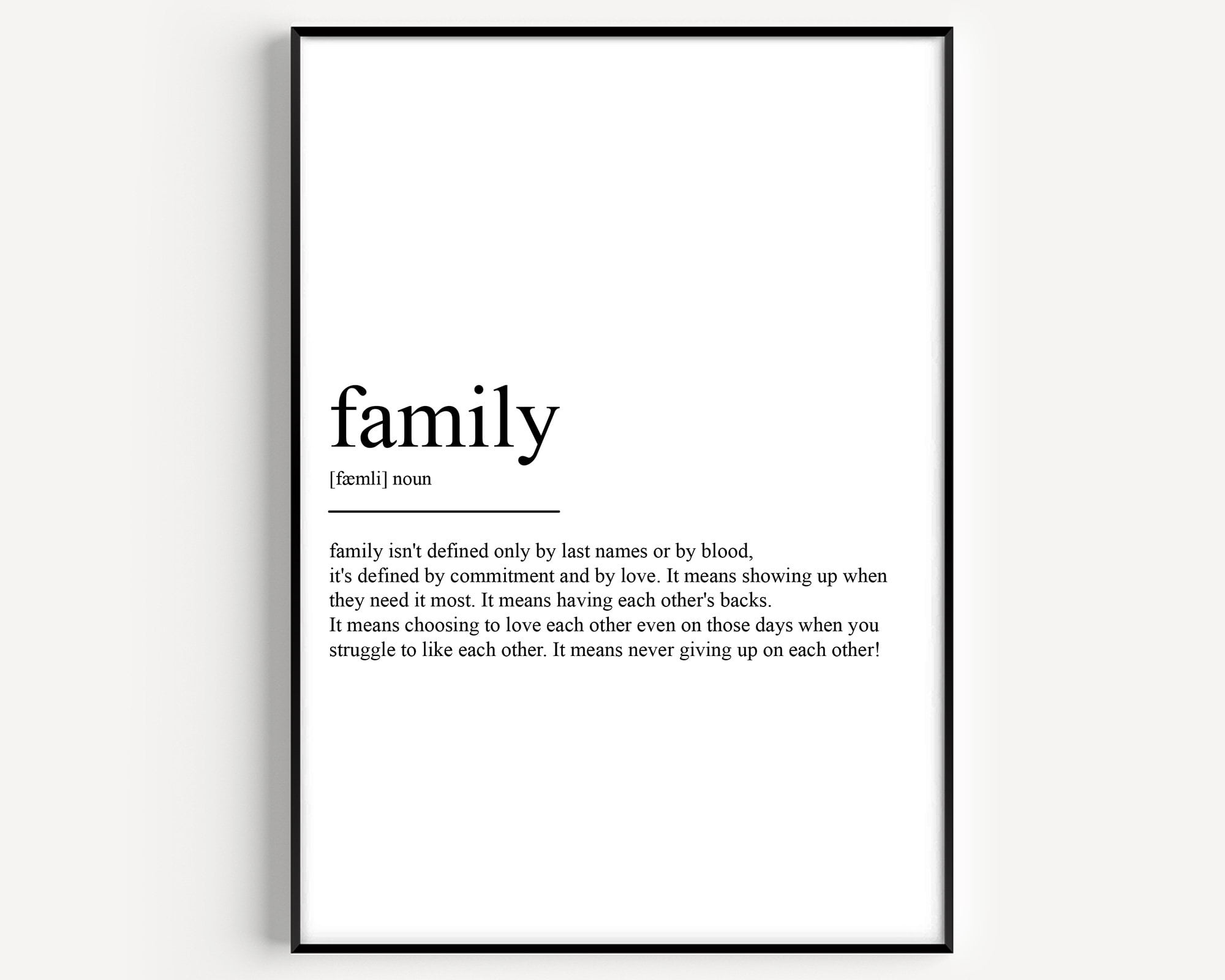 POSTER Family Definition Print - Version 2-UNFRAMED - Walmart.com