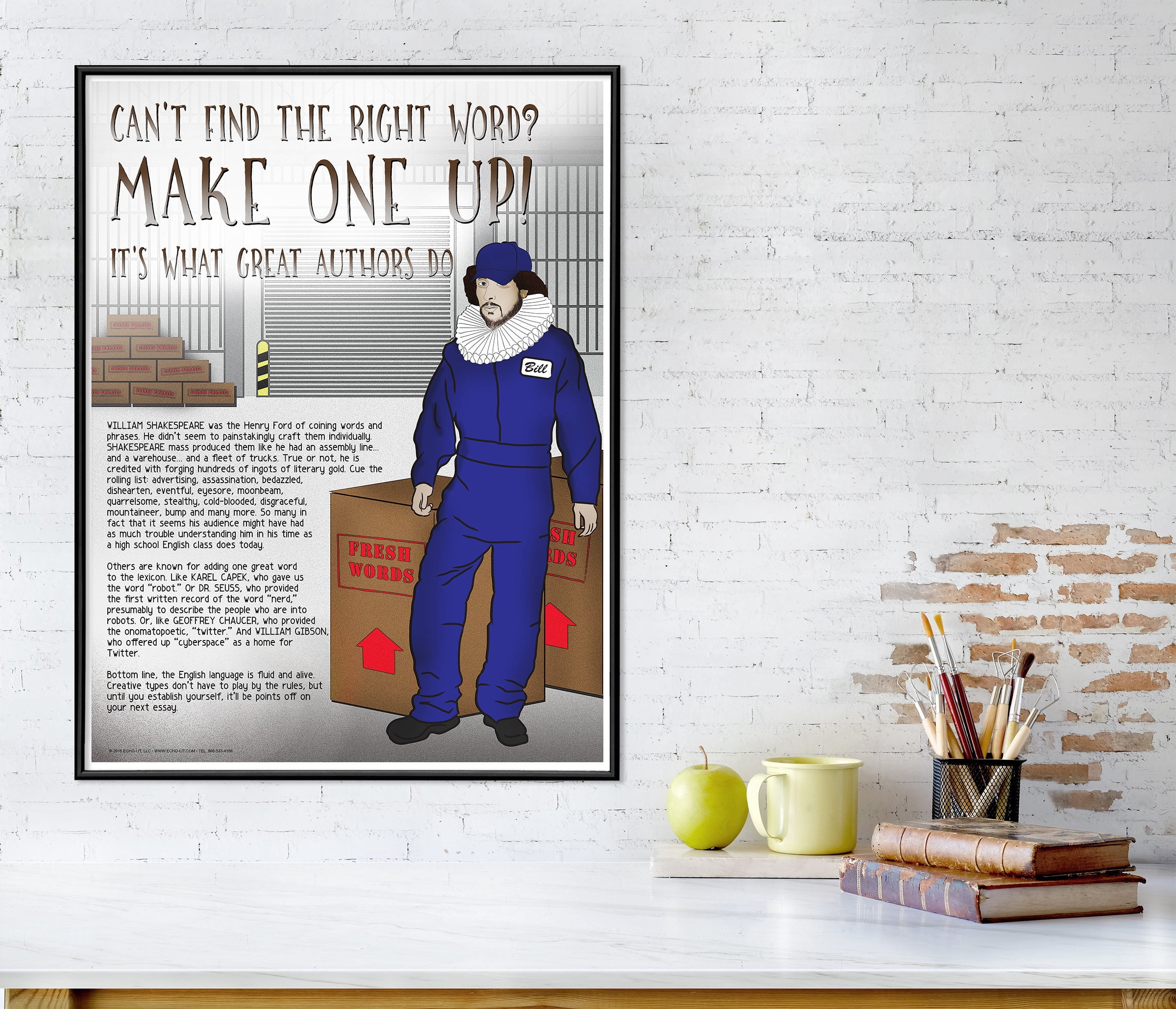 POSTER Famous Authors Right Words Literary Classroom Poster Featuring ...