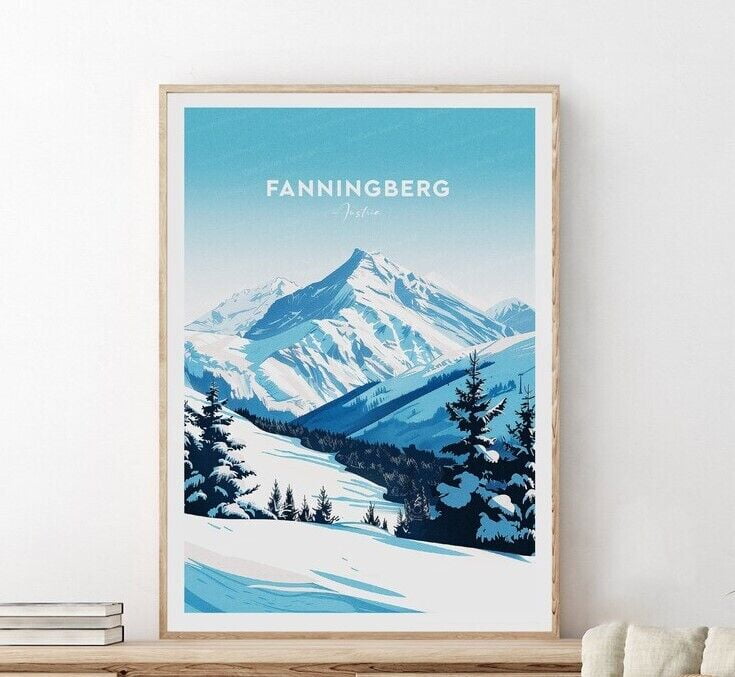 POSTER Fanningberg traditional ski print - Austria, Fanningberg poster ...