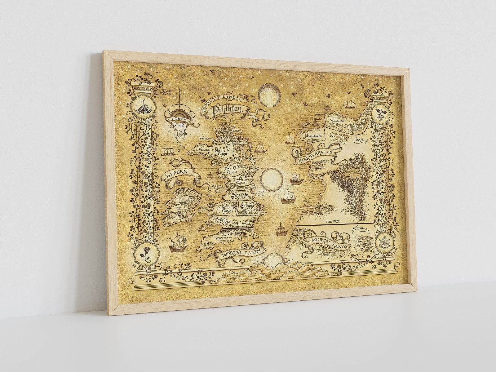 POSTER Fantasy Acotar World Map , Court of Thorns and Roses series ...