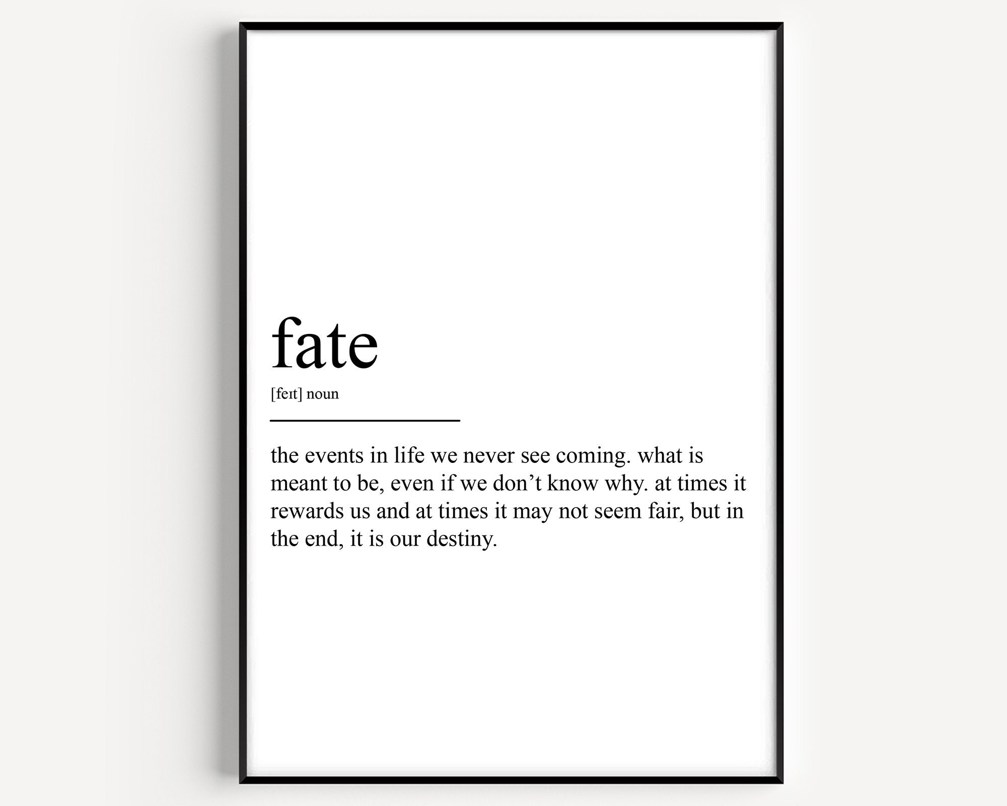POSTER Fate Definition Print-UNFRAMED - Walmart.com