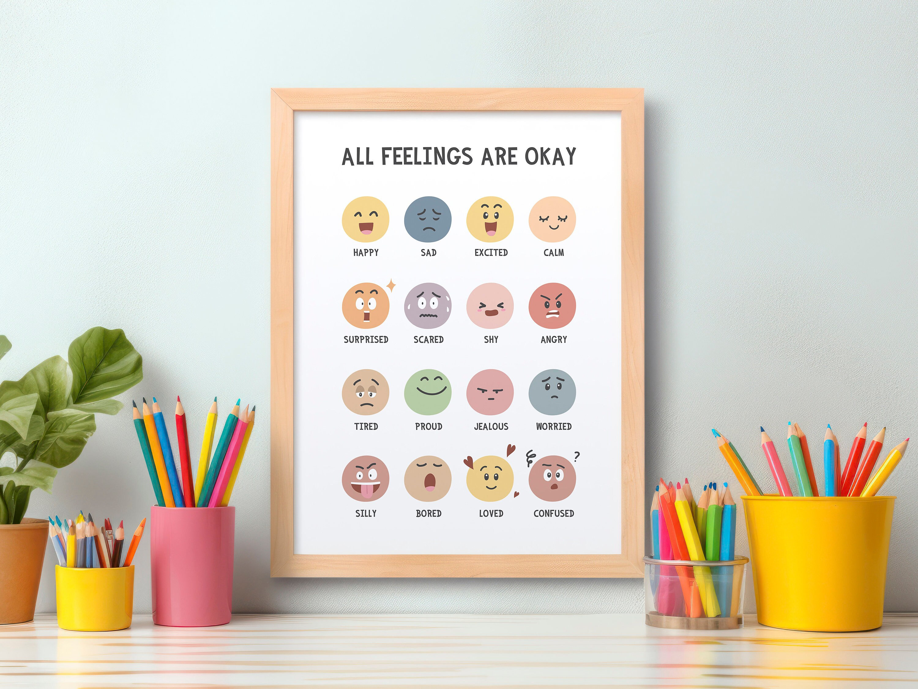 POSTER Feelings Chart Poster, All Feelings Are Okay, Emotions Poster ...