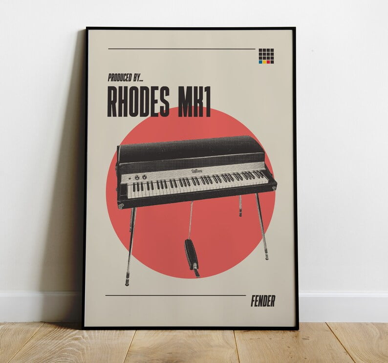 POSTER Fender Rhodes MK1 Poster for musicians Artwork for Piano Players ...