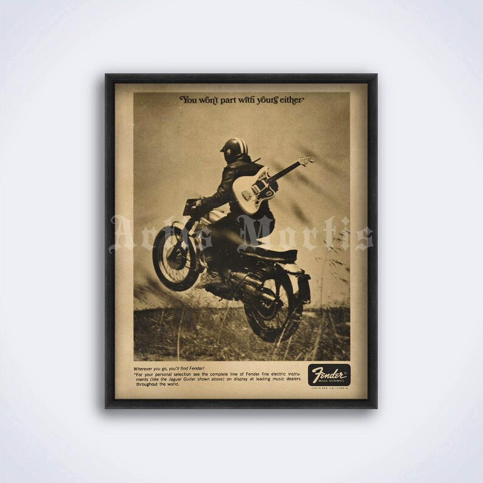 POSTER Fender vintage 1960s guitar advertisement poster, guitarist ...