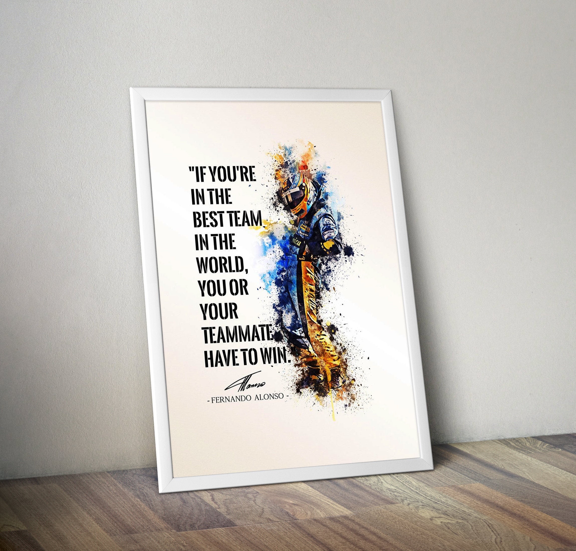 POSTER Fernando Alonso F1 Poster Renault F1 Poster F1 Car Poster F1 Car ...