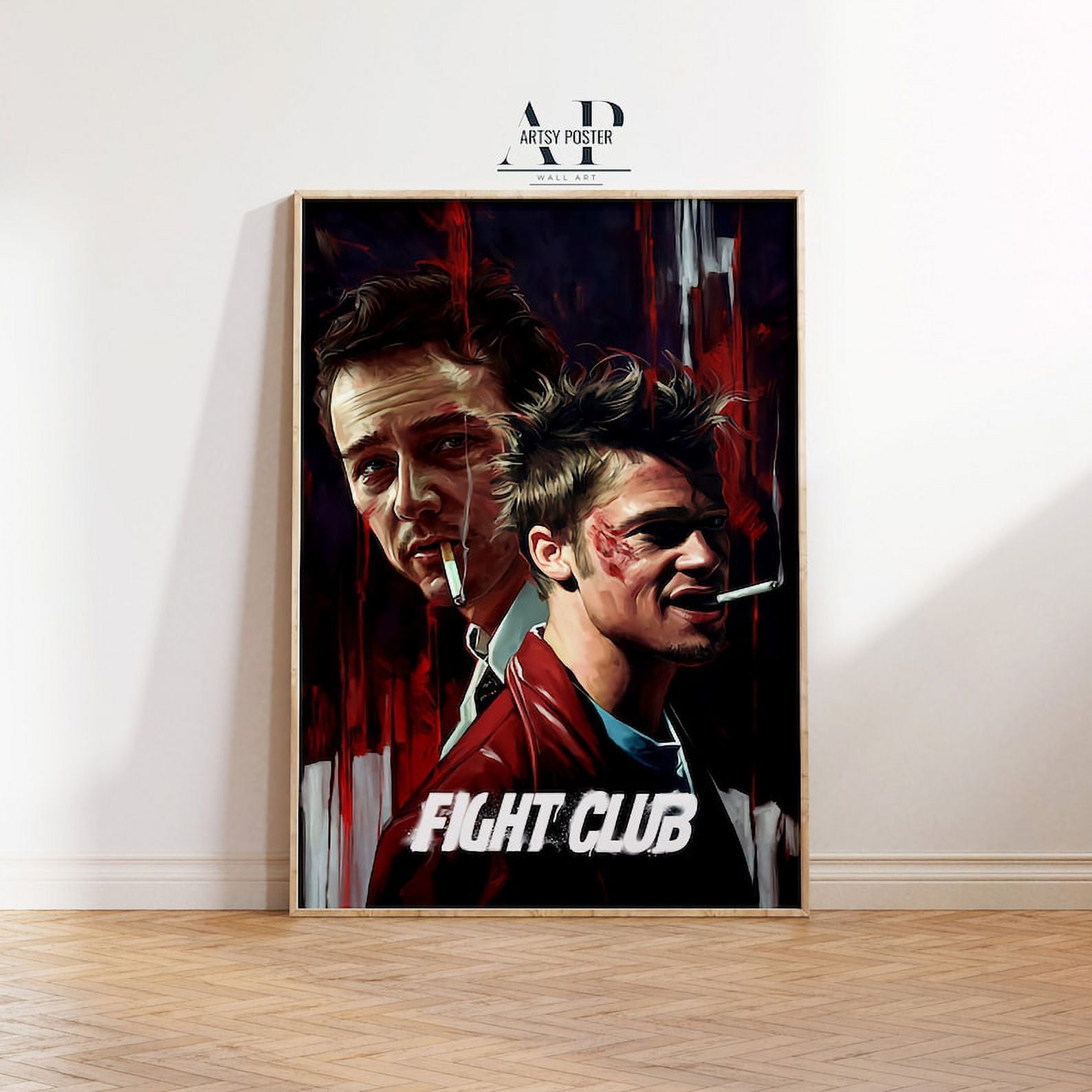 POSTER Fight Club Movie Poster - Classic Film Art Print, Brad Pitt ...