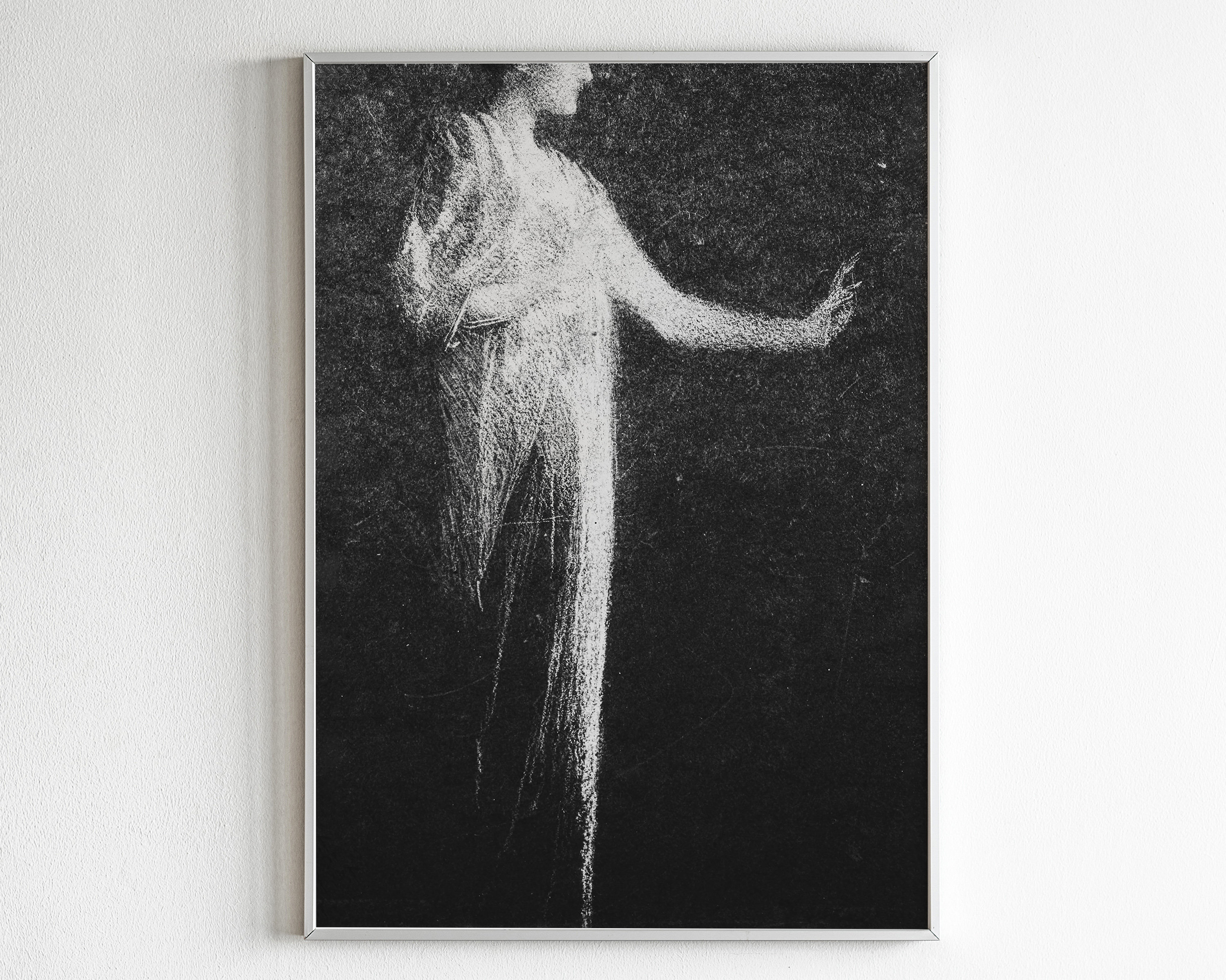 POSTER Figure Charcoal Drawing, Figurative Chalk Abstract Woman ...