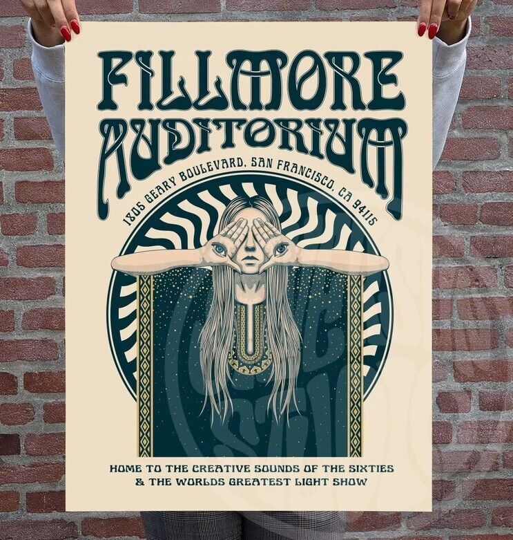 POSTER Fillmore Auditorium Poster, Psychedelic Art Print, Psychedelic ...