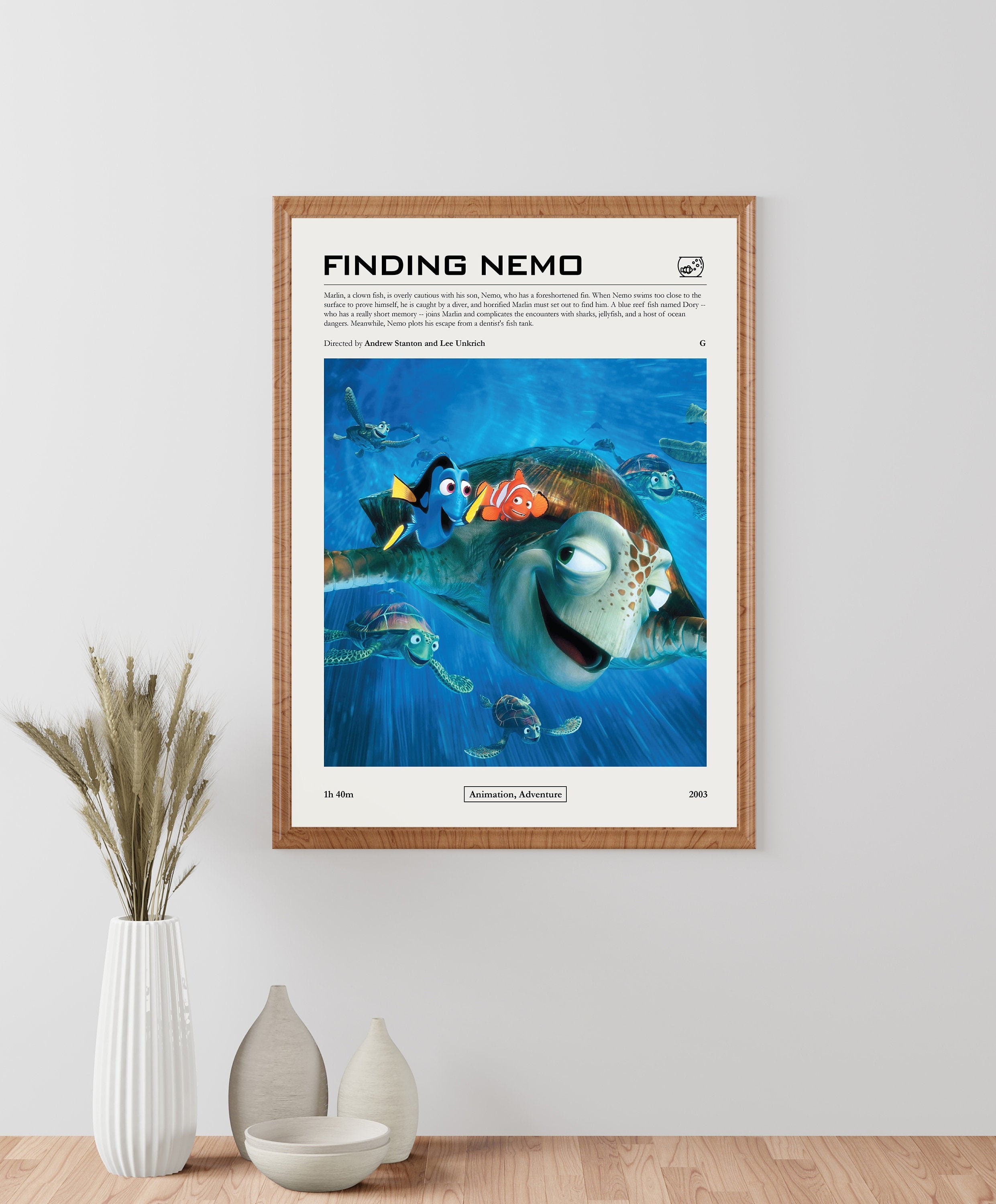 POSTER Finding Nemo Minimalist Movie Poster | Andrew Stanton | Retro ...