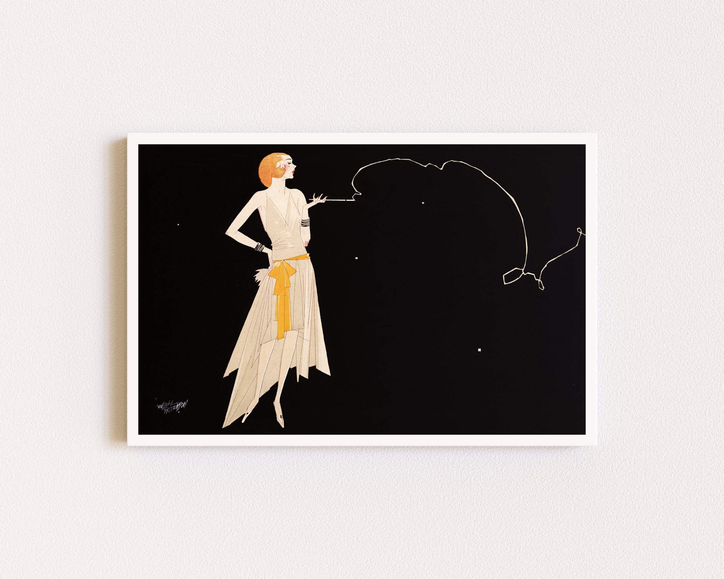 POSTER Flapper Print | Art Deco Poster | 1920s Art | Woman Smoking ...