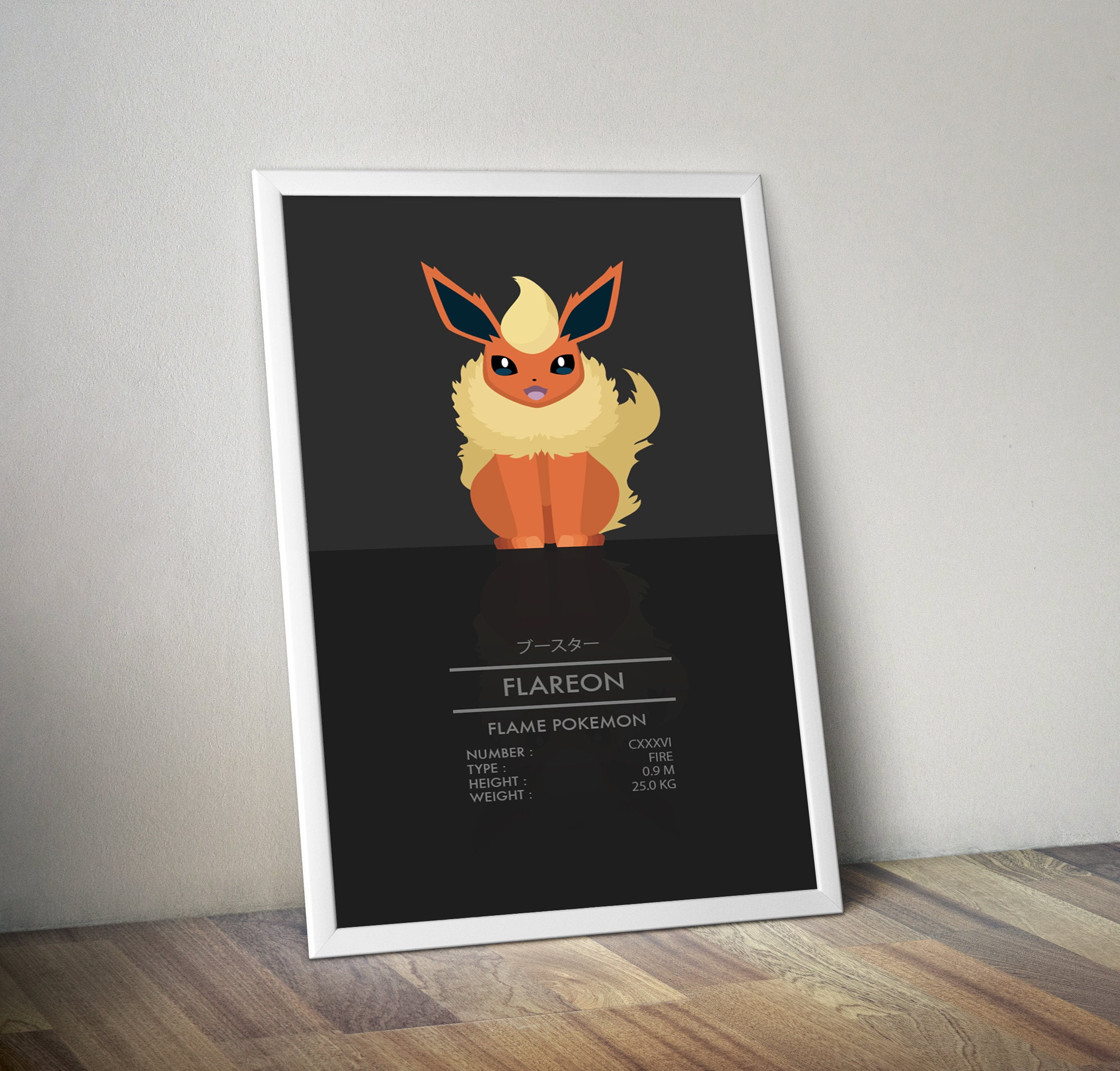 POSTER Flareon Pokemon Poster Pokemon Decor Pokemon Wall Art Pokemon ...