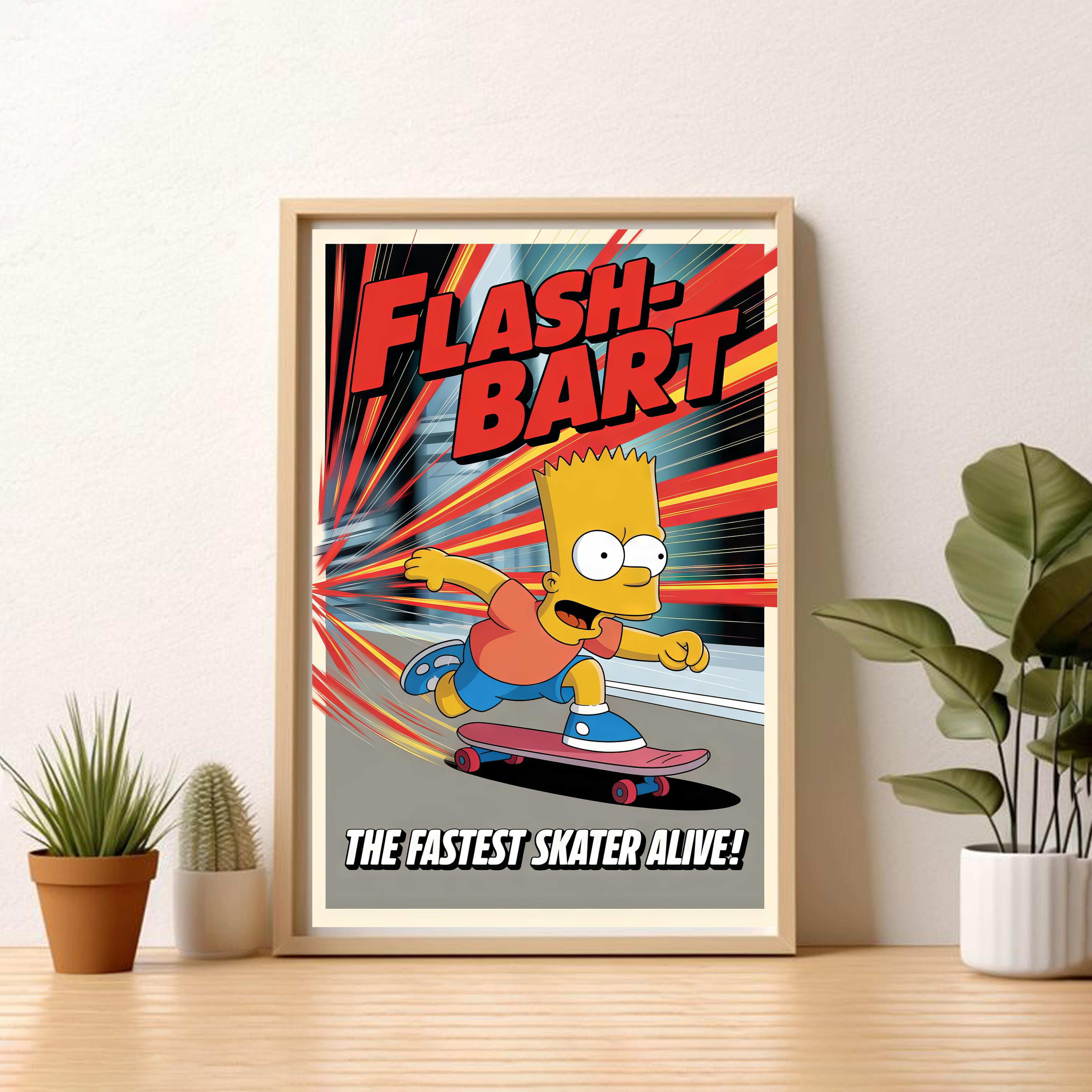 POSTER Flash-Bart Poster - Bart Simpson as The Flash, DC-Inspired ...