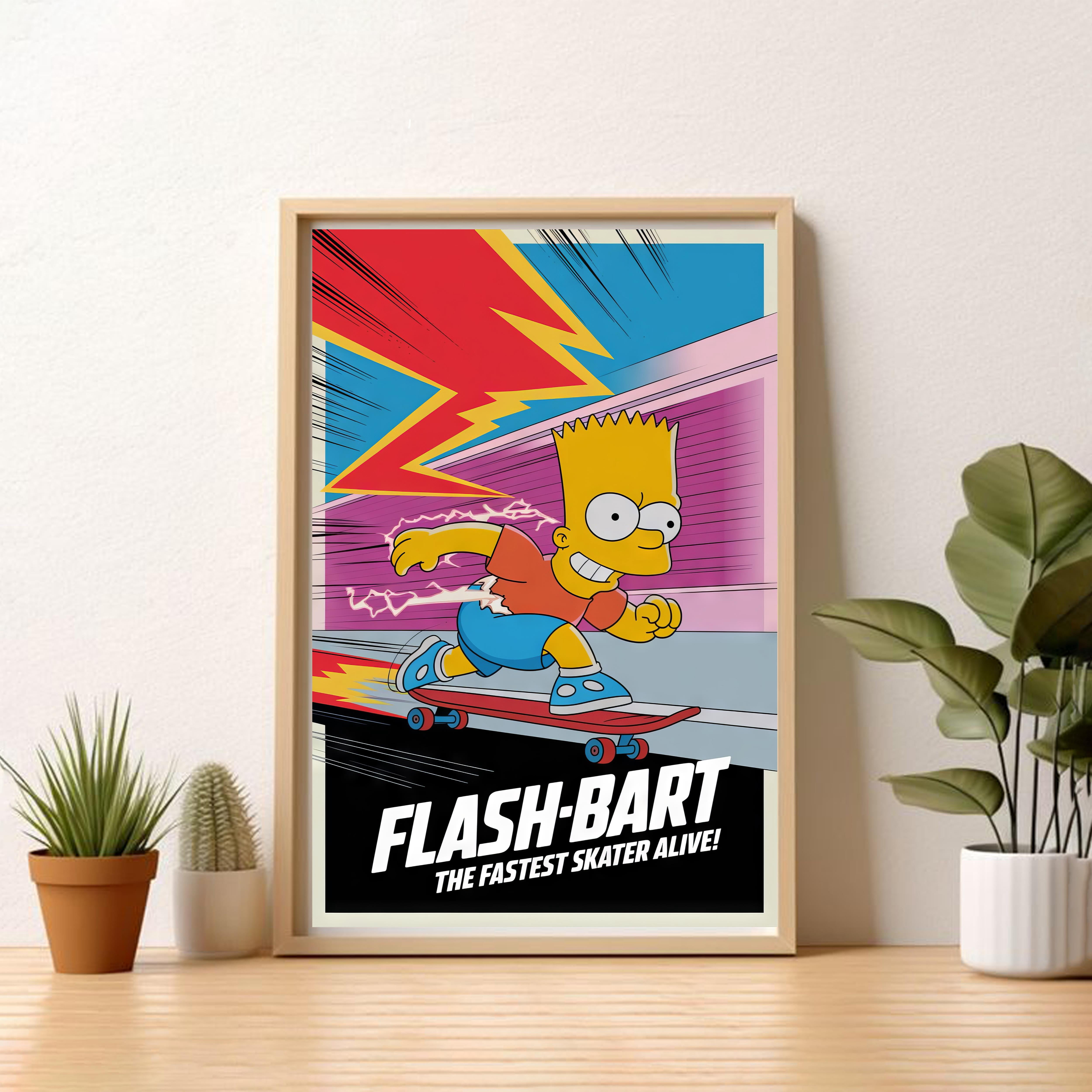 POSTER Flash-Bart Poster - Bart Simpson as The Flash, DC-Inspired Design, High-Energy Simpsons ...