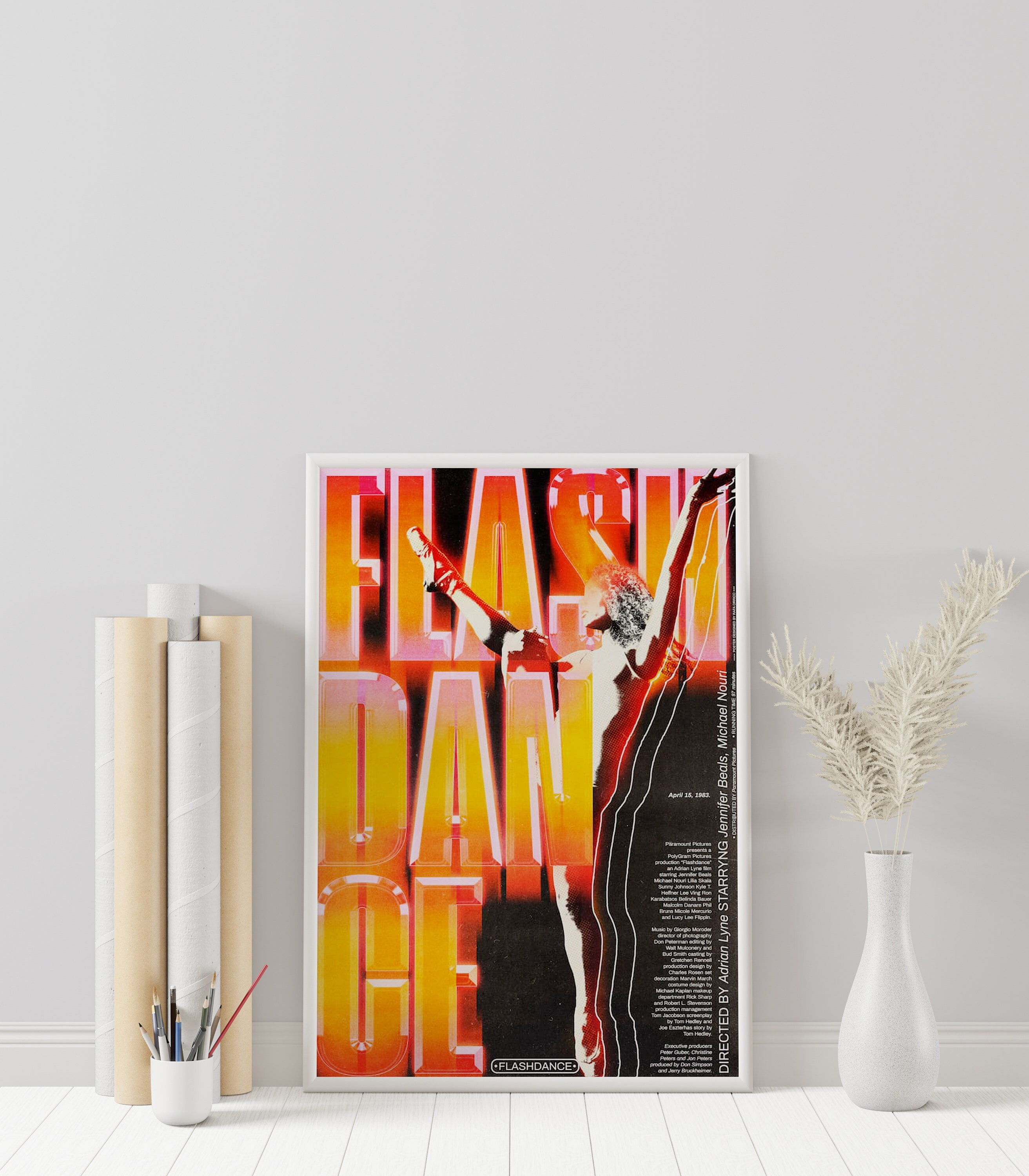 POSTER Flashdance Poster - Adrian Lyne - Minimalist Movie Poster - Vintage Retro Art Print ...