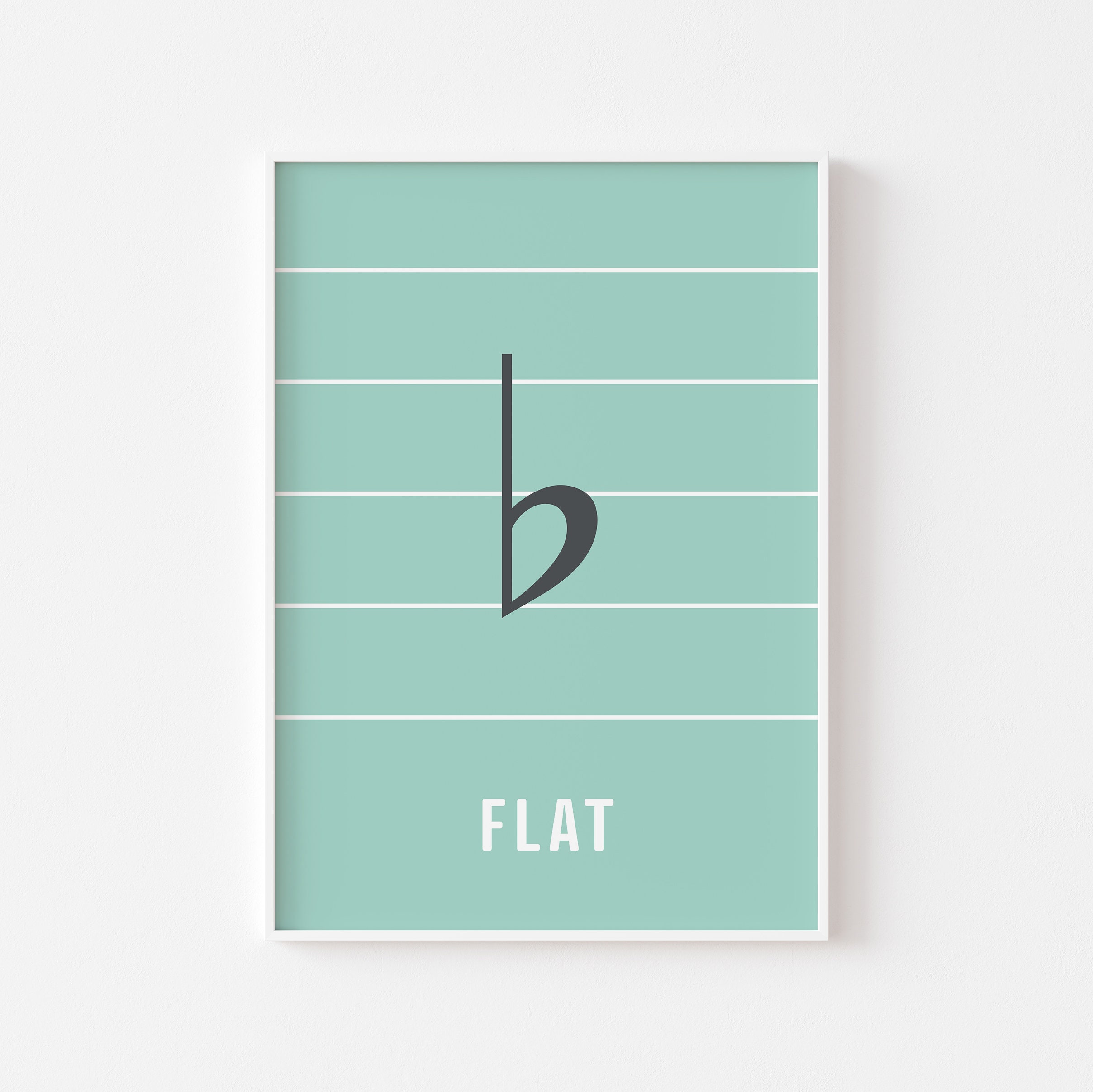 POSTER Flat Note Print - Music Theory Poster, Flat Symbol, Musical Note ...