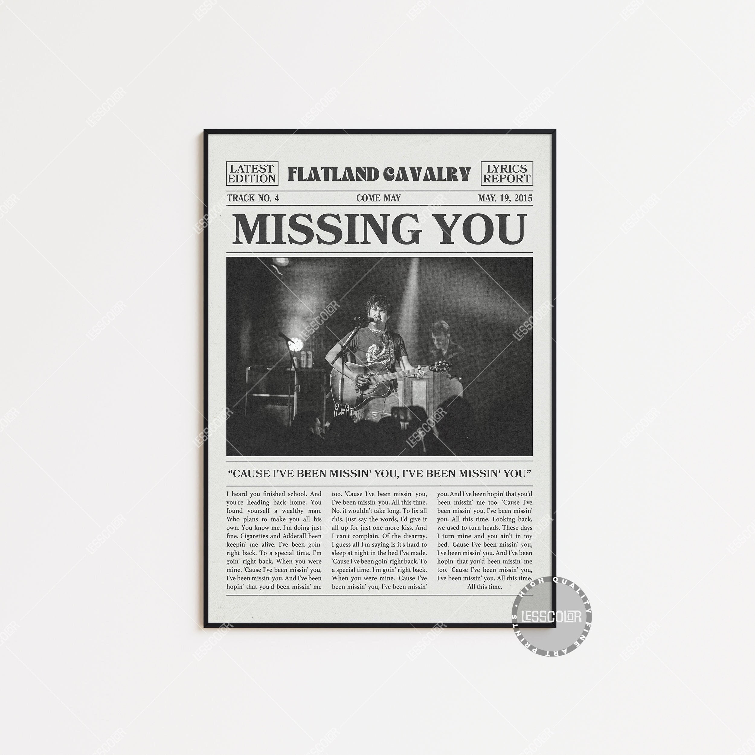 POSTER Flatland Cavalry Retro Newspaper Print, Missing You Poster ...