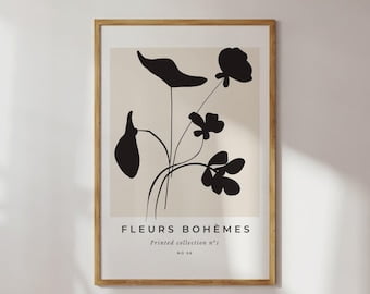 POSTER Fleurs BohÃ¨me Poster, Minimalist Poster, Exhibition Poster ...