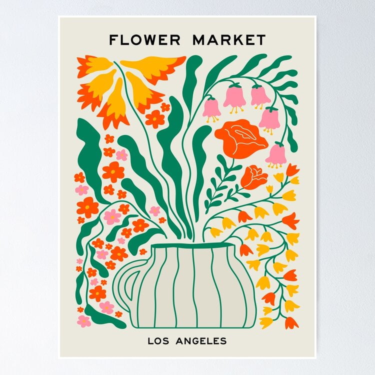 POSTER Flower Market 05: Los Angeles Poster UNFRAMED, 12x18 - Walmart.com