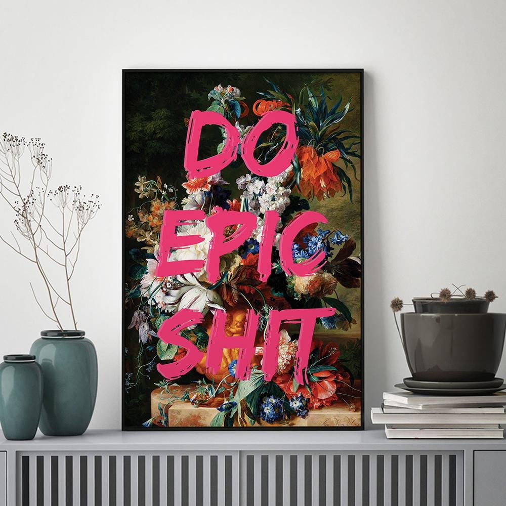 POSTER Flower making epic dog poop posters, mural posters, furniture ...