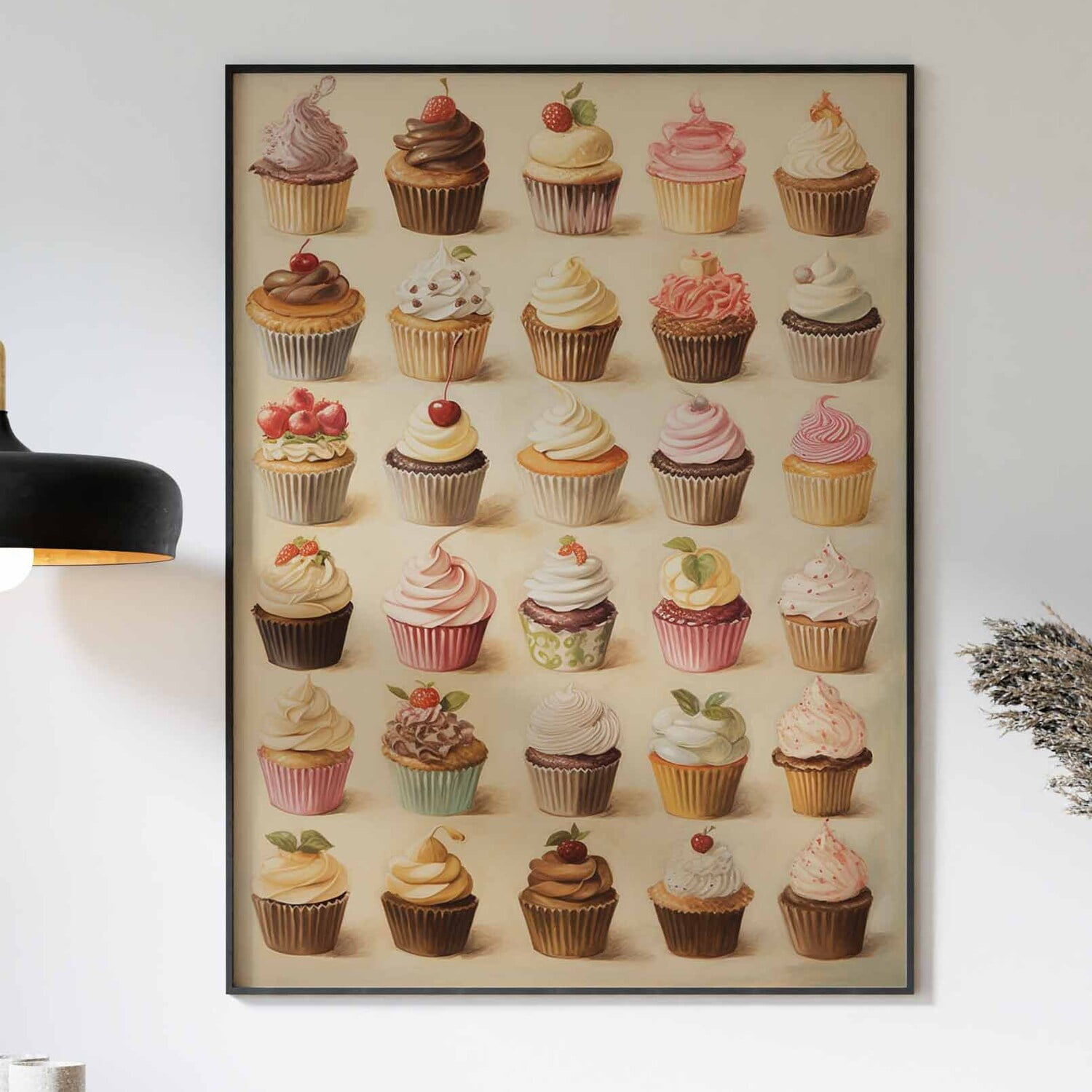 POSTER Food Print, Cupcakes Print, Kitchen Decor, Vintage Kitchen Art ...
