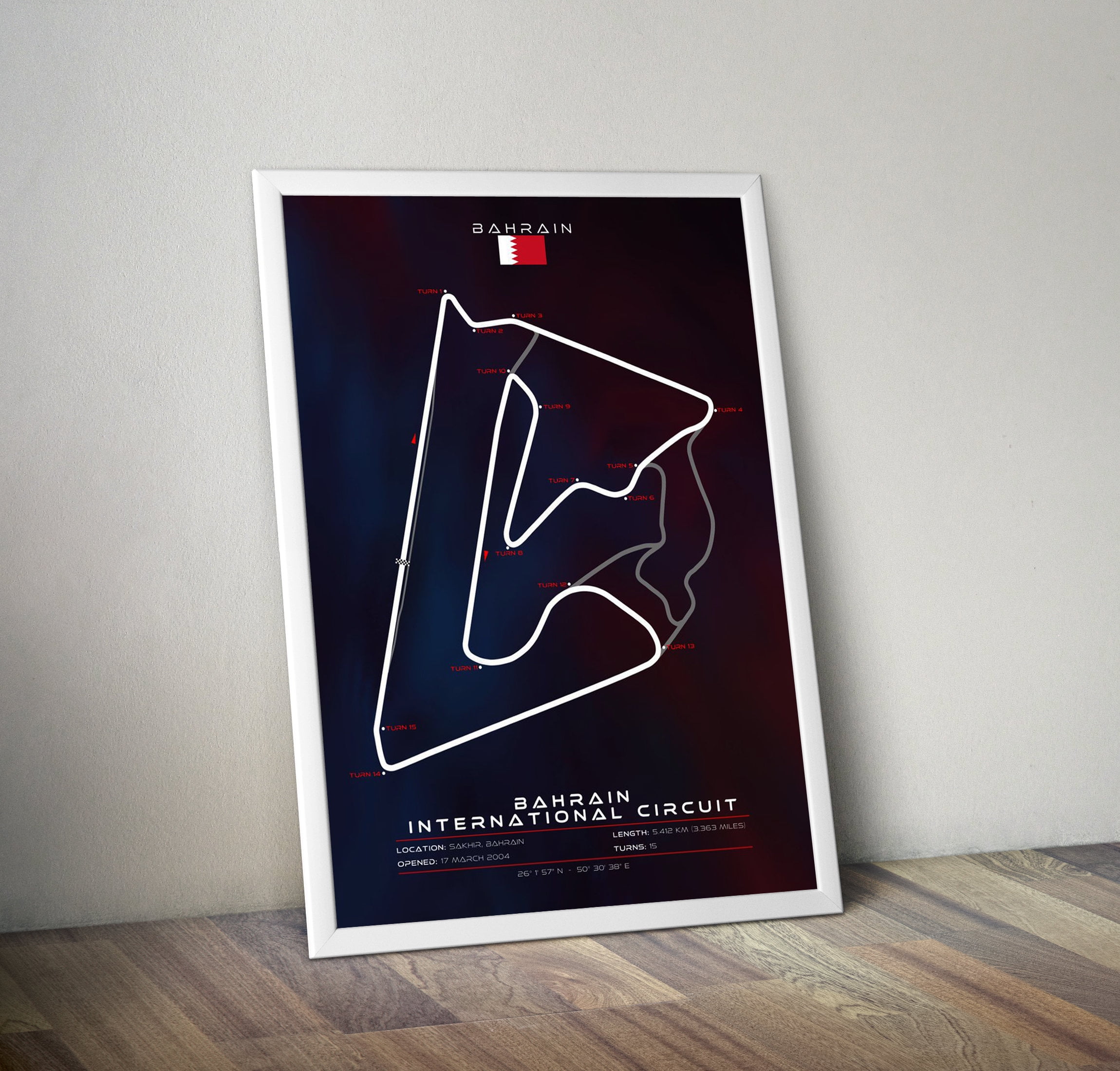 POSTER Formula 1 Bahrain Circuit Poster F1 Poster F1 circuit poster ...