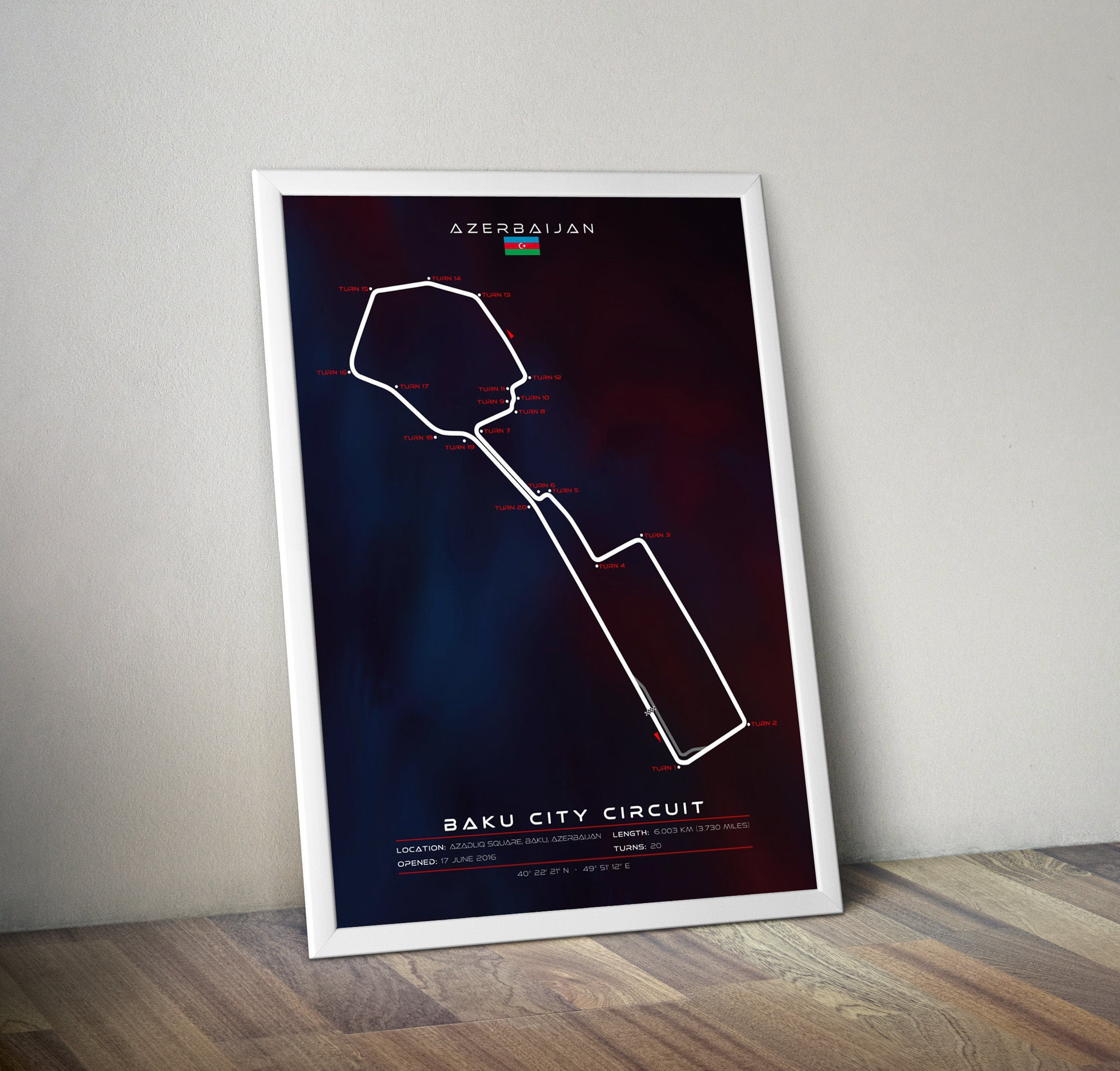 POSTER Formula 1 Baku City Circuit Poster F1 Poster F1 circuit poster ...