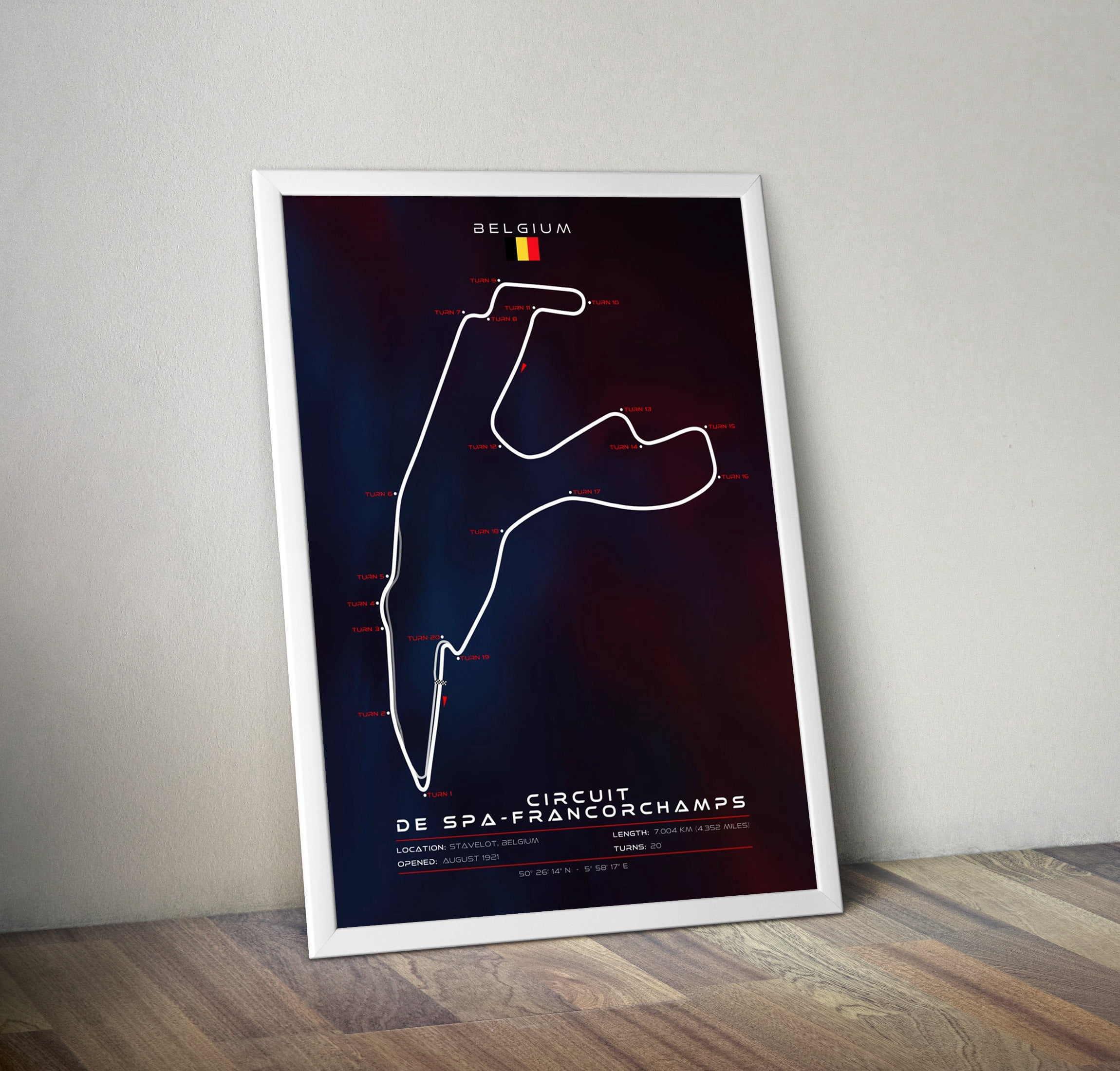 POSTER Formula 1 Circuit Spa Francorchamps Poster F1 Poster F1 circuit ...