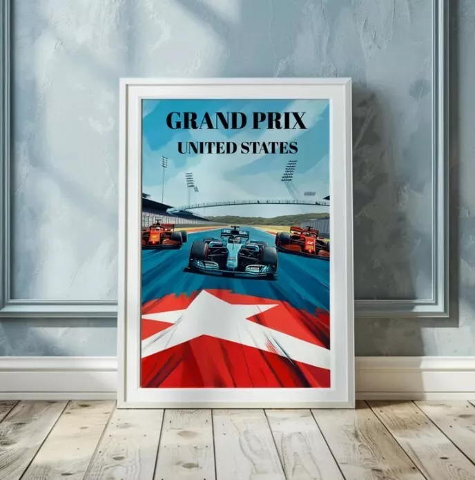 POSTER Formula 1 Grand Prix United States Poster, Austin Texas F1 Track ...