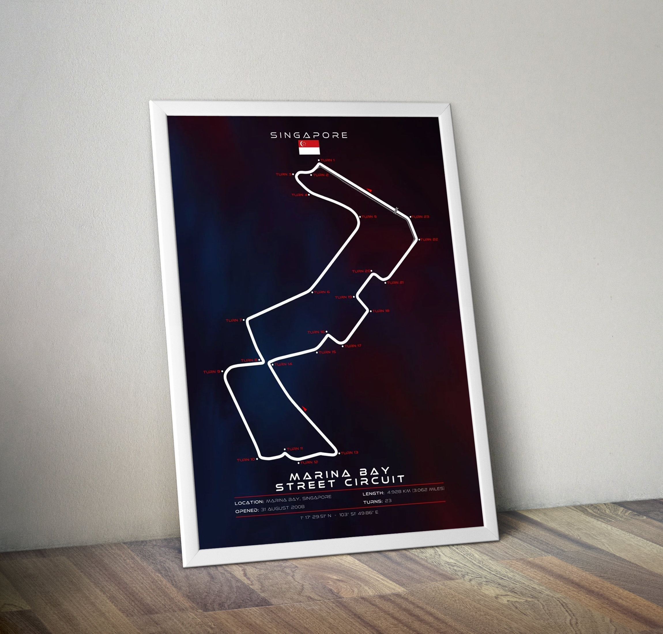POSTER Formula 1 Marina Bay Street Circuit Poster F1 Poster F1 circuit ...
