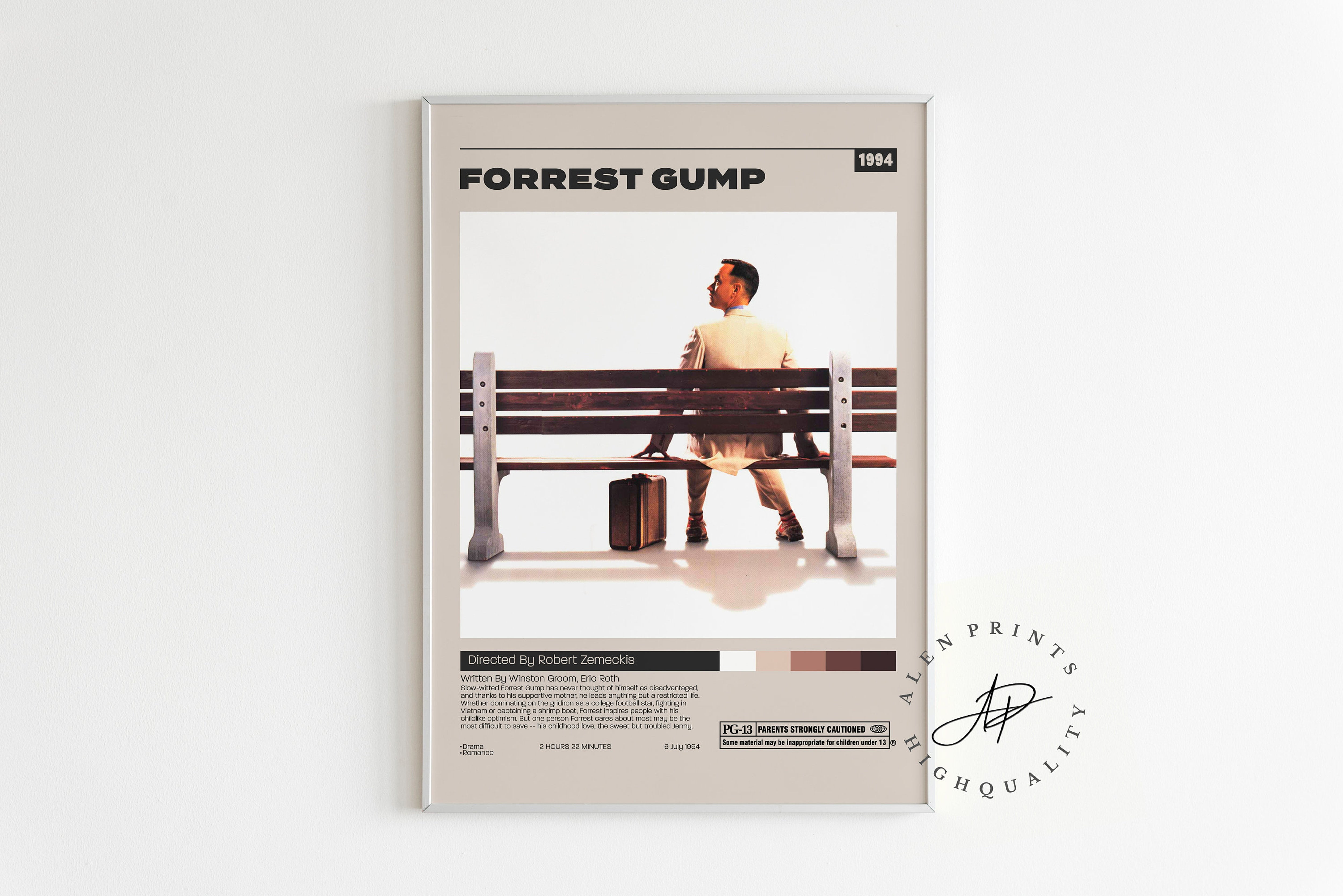 POSTER Forrest Gump Poster, Robert Zemeckis, Minimalist Movie Poster ...