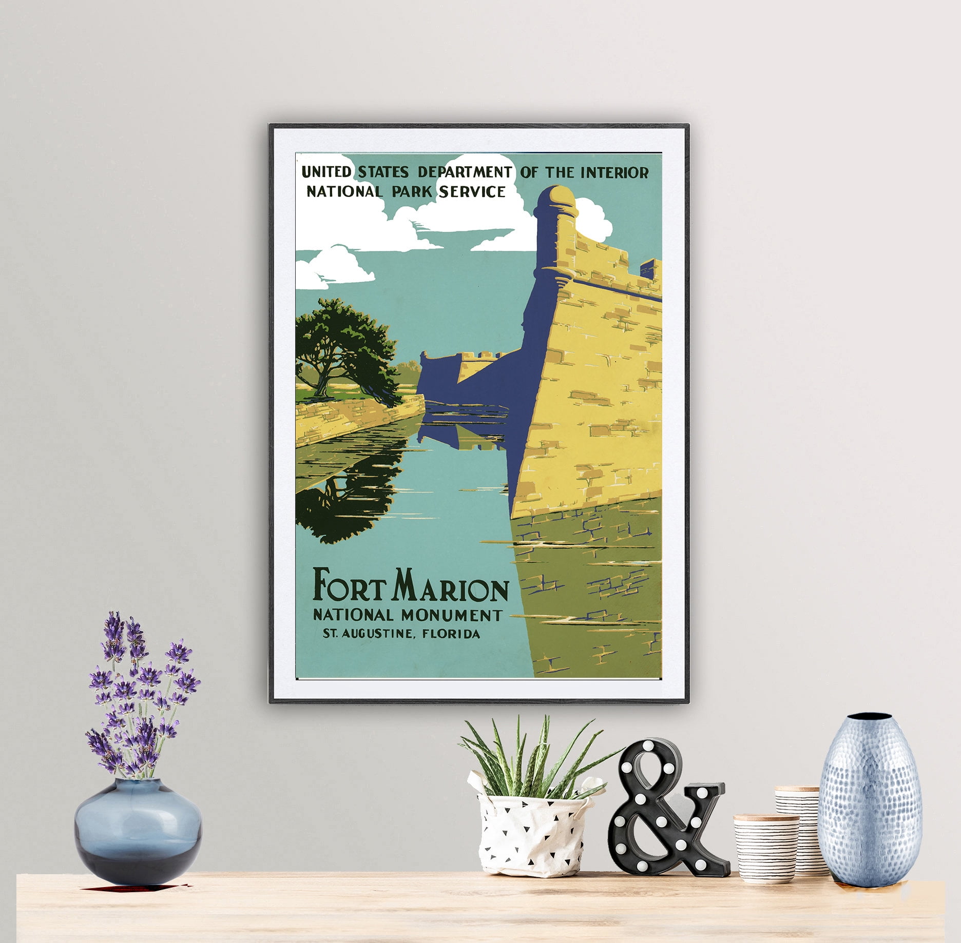 POSTER Fort Marion National Monument, Florida Vintage Travel Poster ...