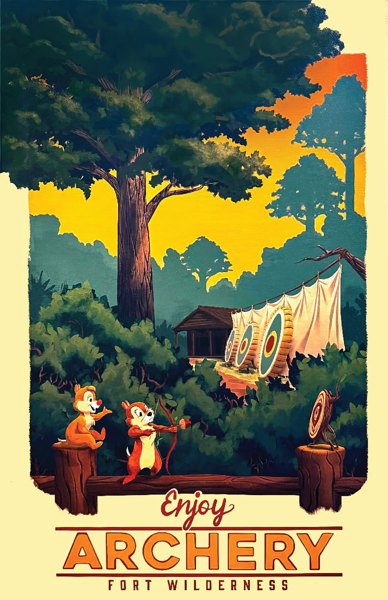 POSTER Fort Wilderness Enjoy Archery Chip N Dale Walt Disney World ...
