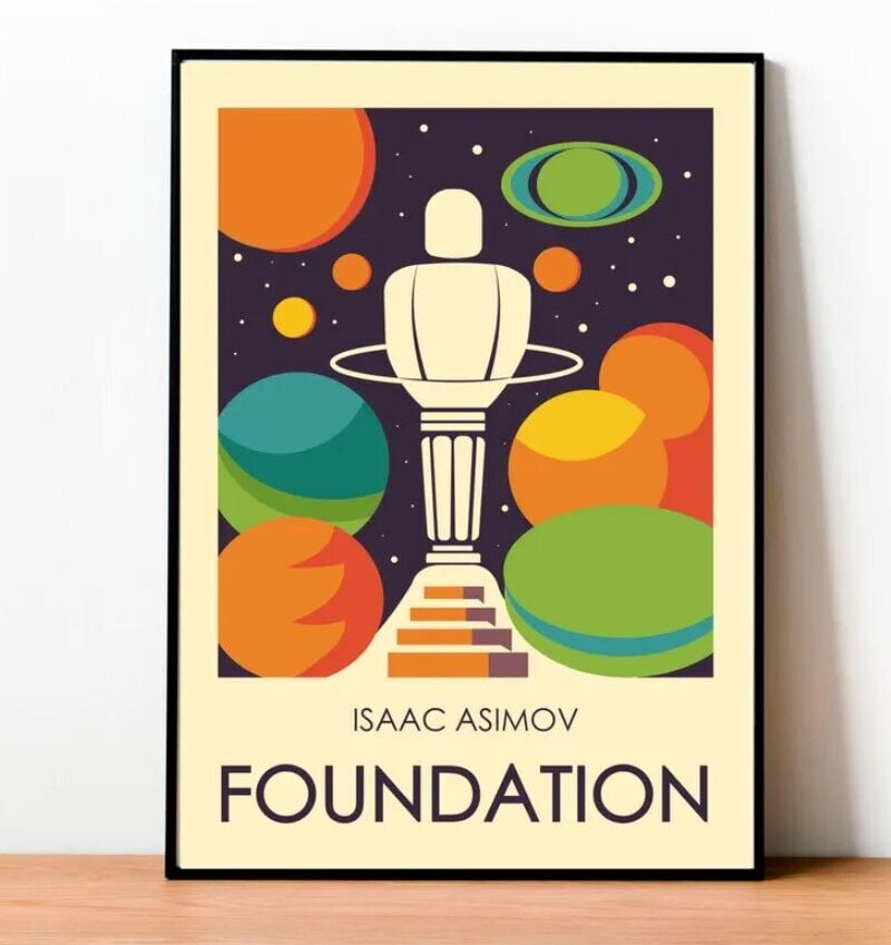POSTER Foundation book cover, Poster, Isaac Asimov, science fiction, trilogy of novels-12x18 ...