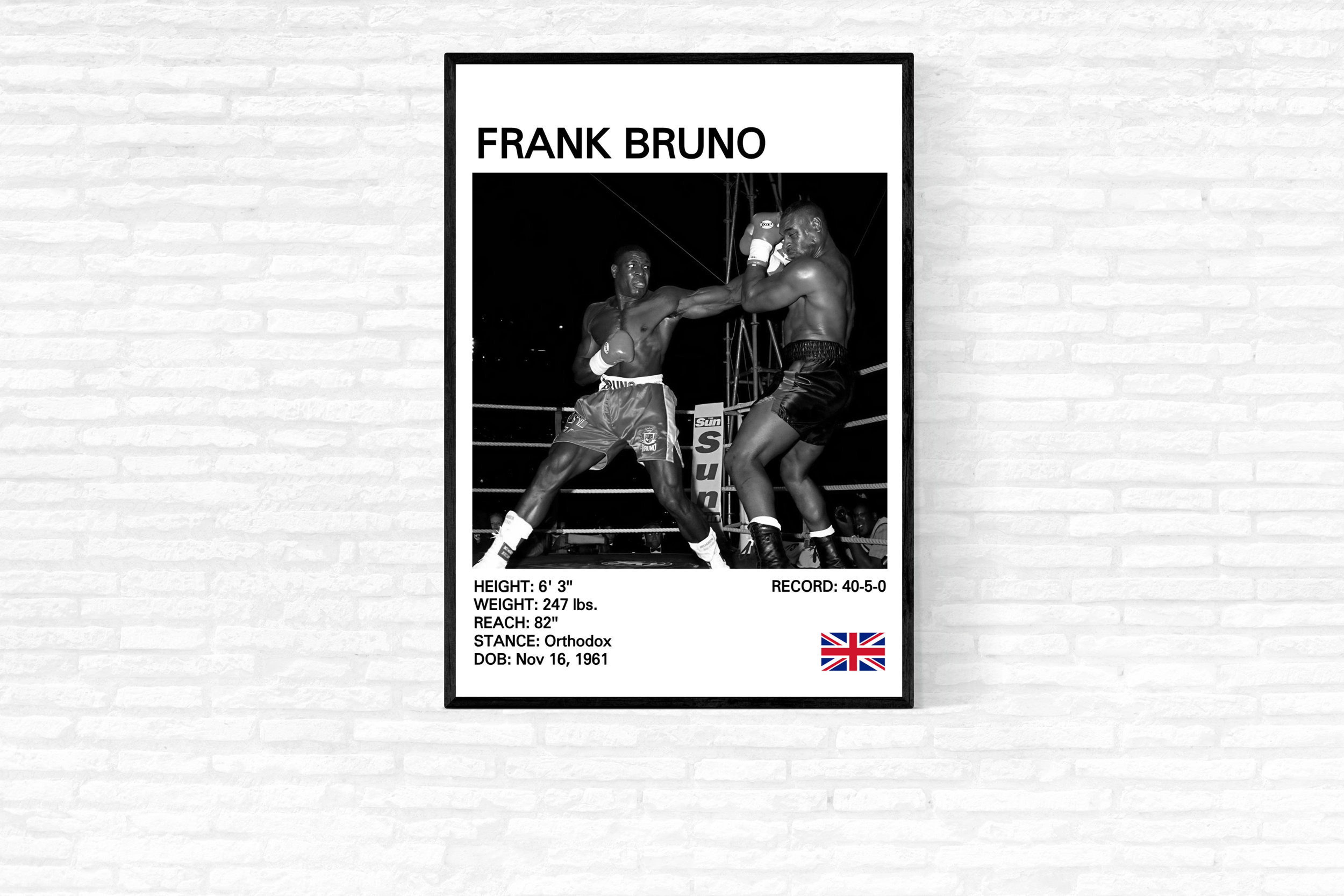 POSTER Frank Bruno Poster, Frank Bruno Print, Boxing Poster, Boxing Art ...